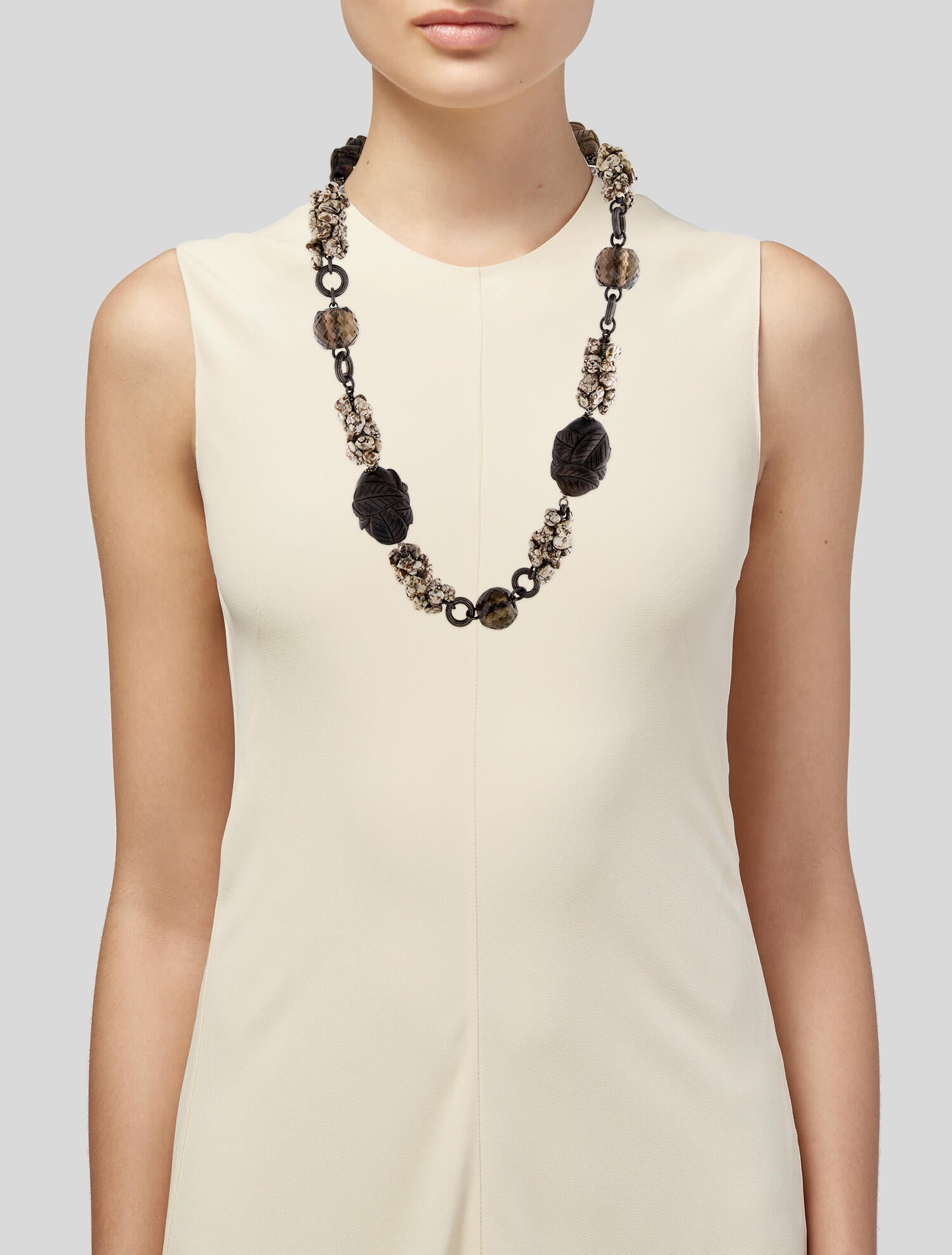 Stephen Dweck Pearl, Quartz & Shell Necklace - Sterling Silver Bead ...