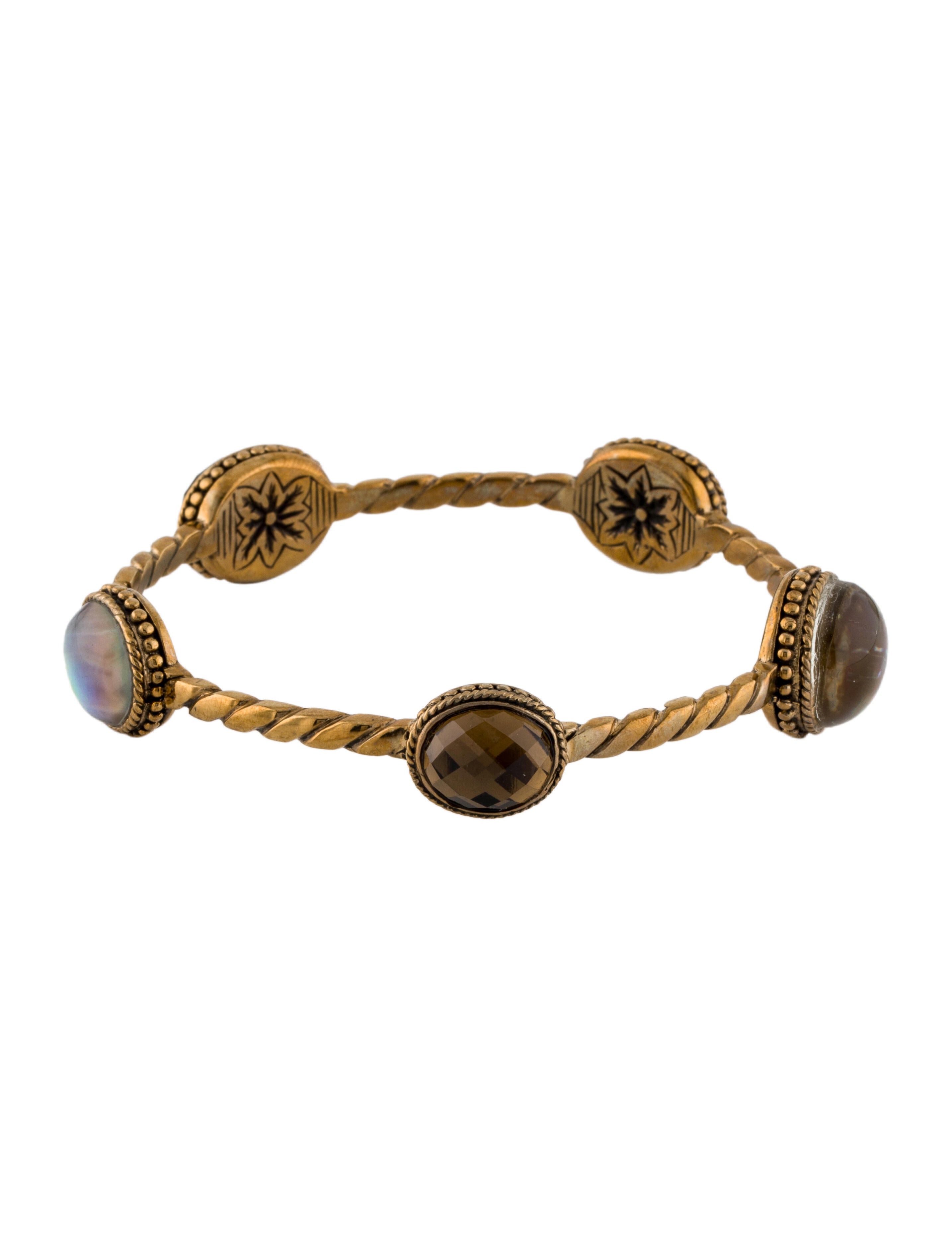 Stephen Dweck Goldstone Bracelet - Sterling Silver Station, Bracelets ...