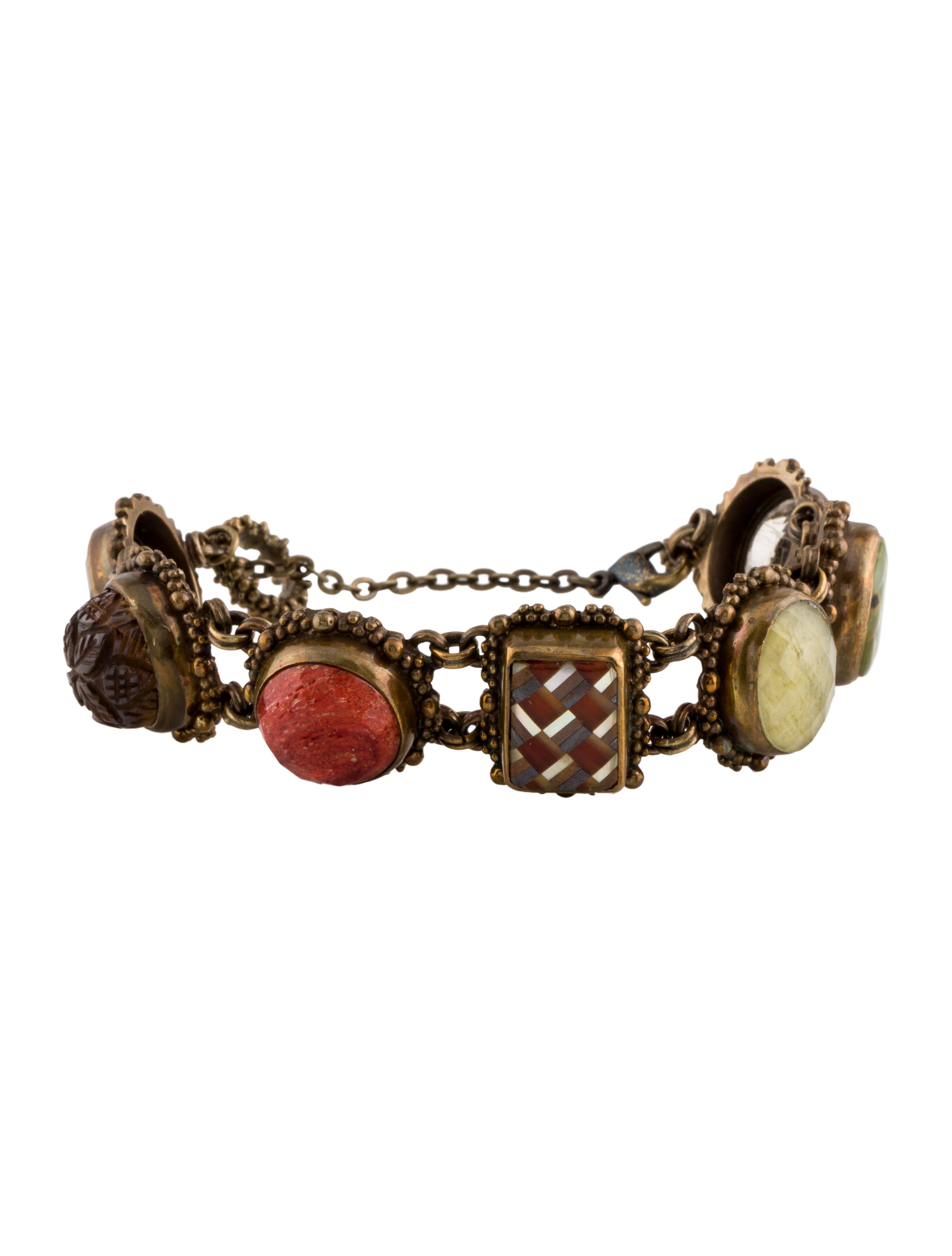 Stephen Dweck Multi Stone Station Bracelet - Brass Station, Bracelets ...
