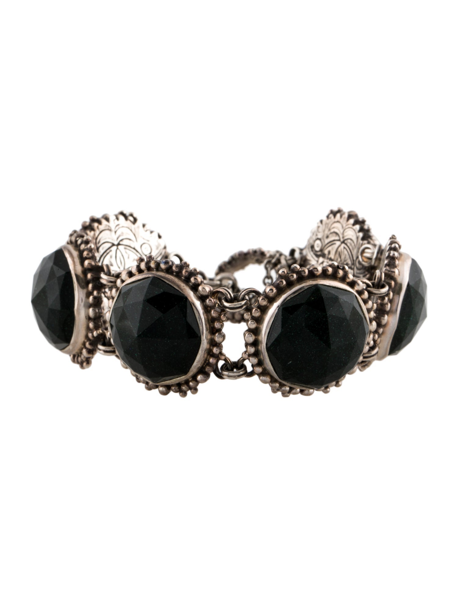 Stephen Dweck Goldstone Bracelet - Sterling Silver Station, Bracelets ...