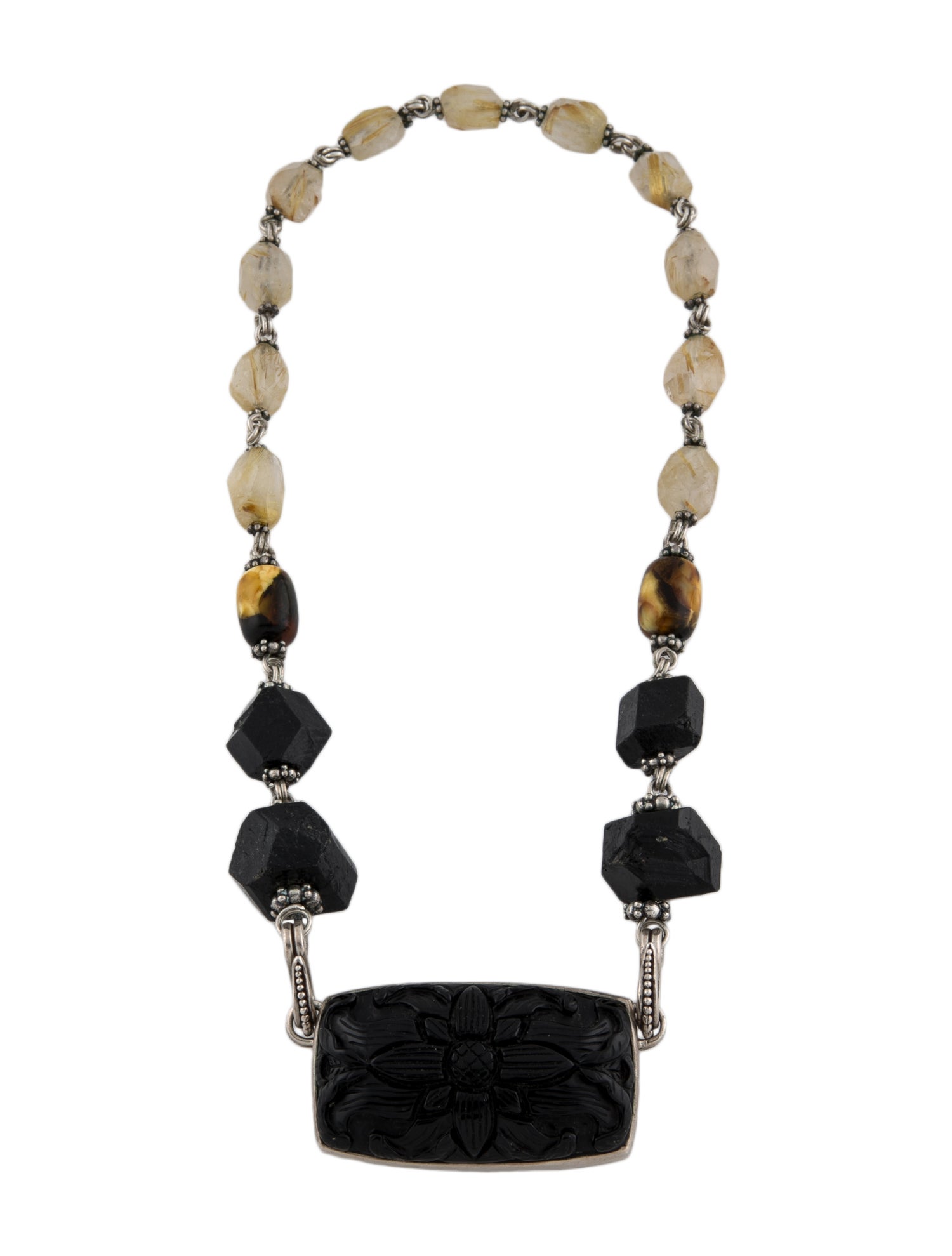 Stephen Dweck Multistone Necklace - Sterling Silver Pendant Necklace ...