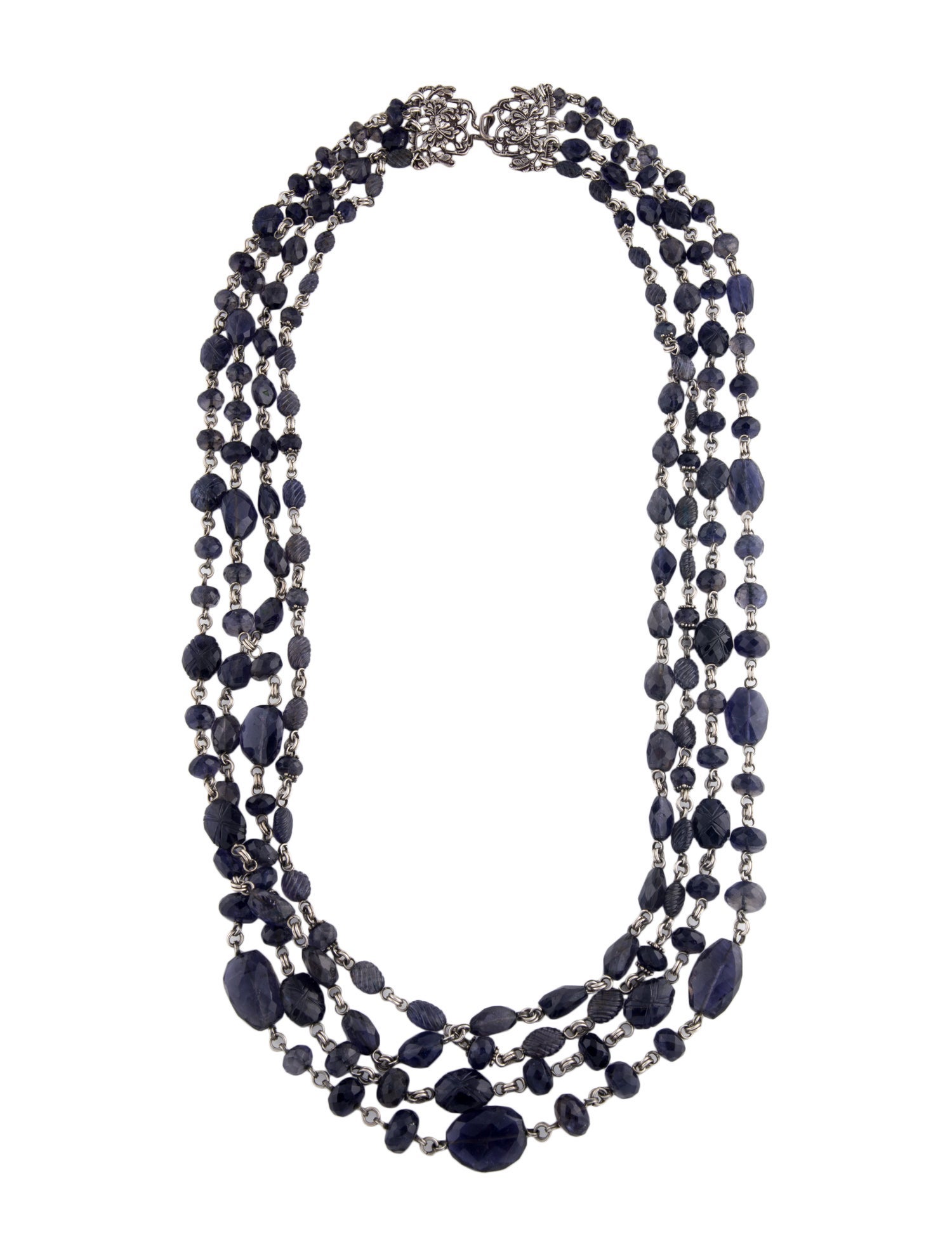 Stephen Dweck Iolite Beaded Multistrand Necklace - Sterling Silver ...