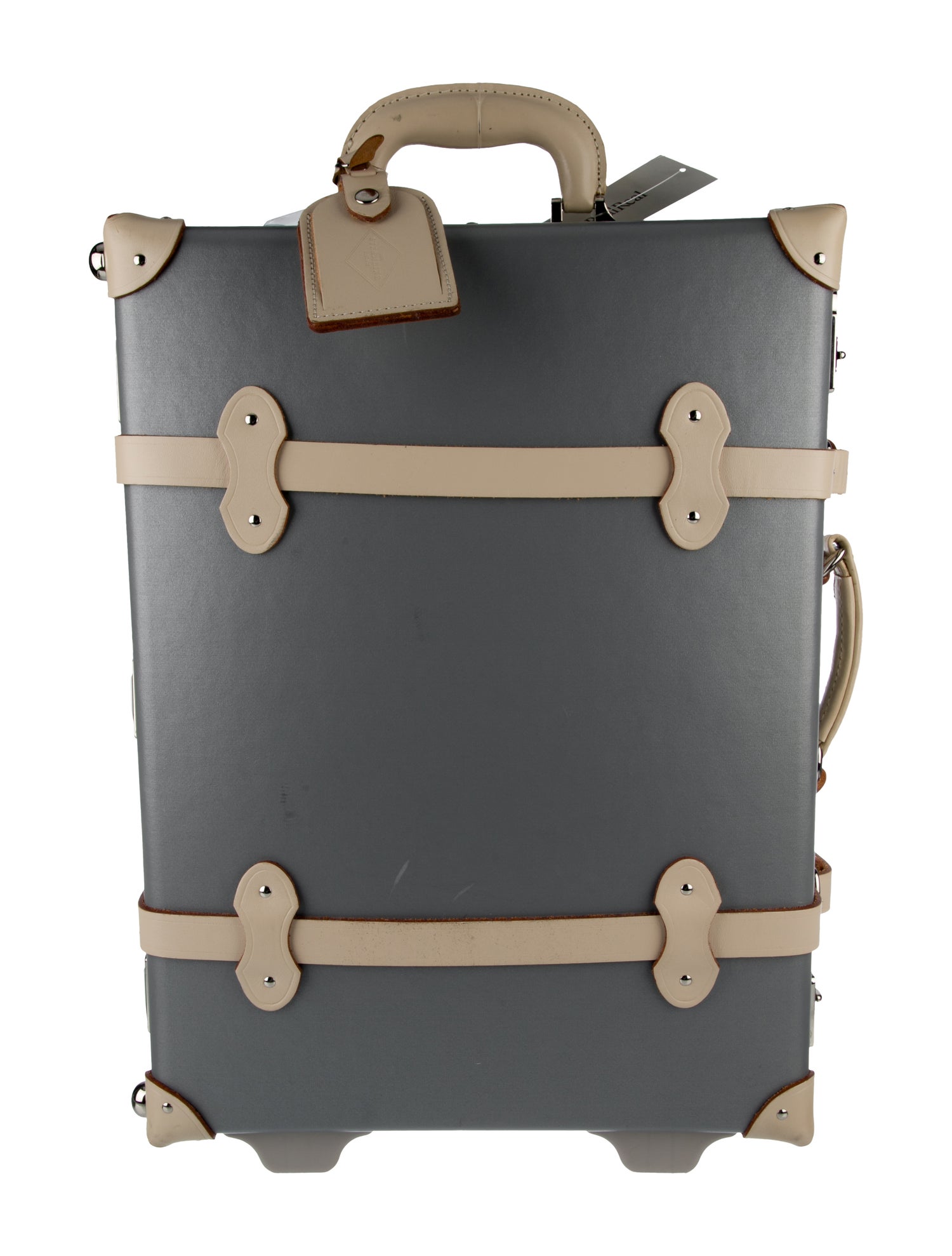 Steamline Luggage Leather Carry On Luggage - Grey Luggage and Travel ...
