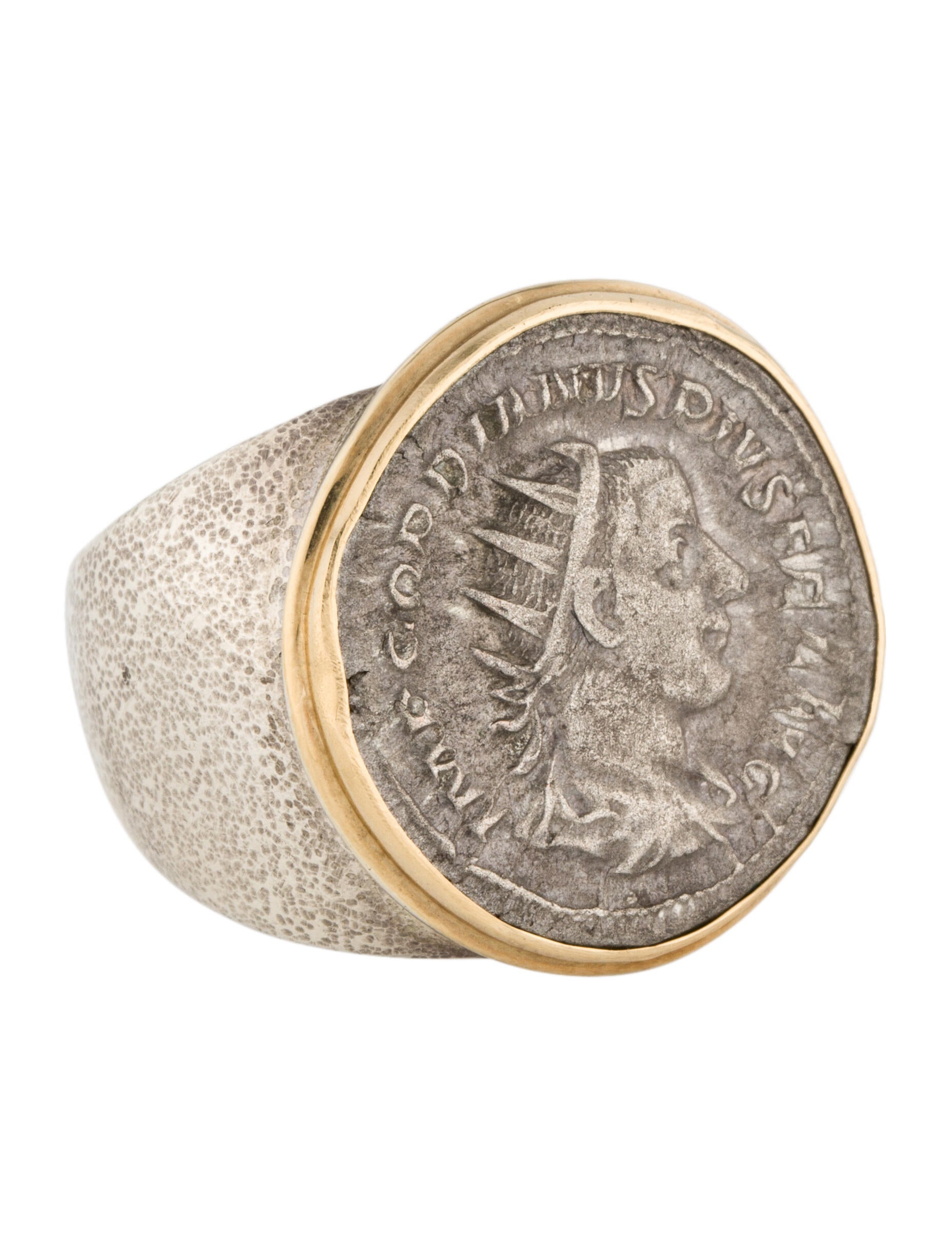 Steven Battelle Two-Tone Roman Coin Cocktail Ring - 18K Yellow Gold ...