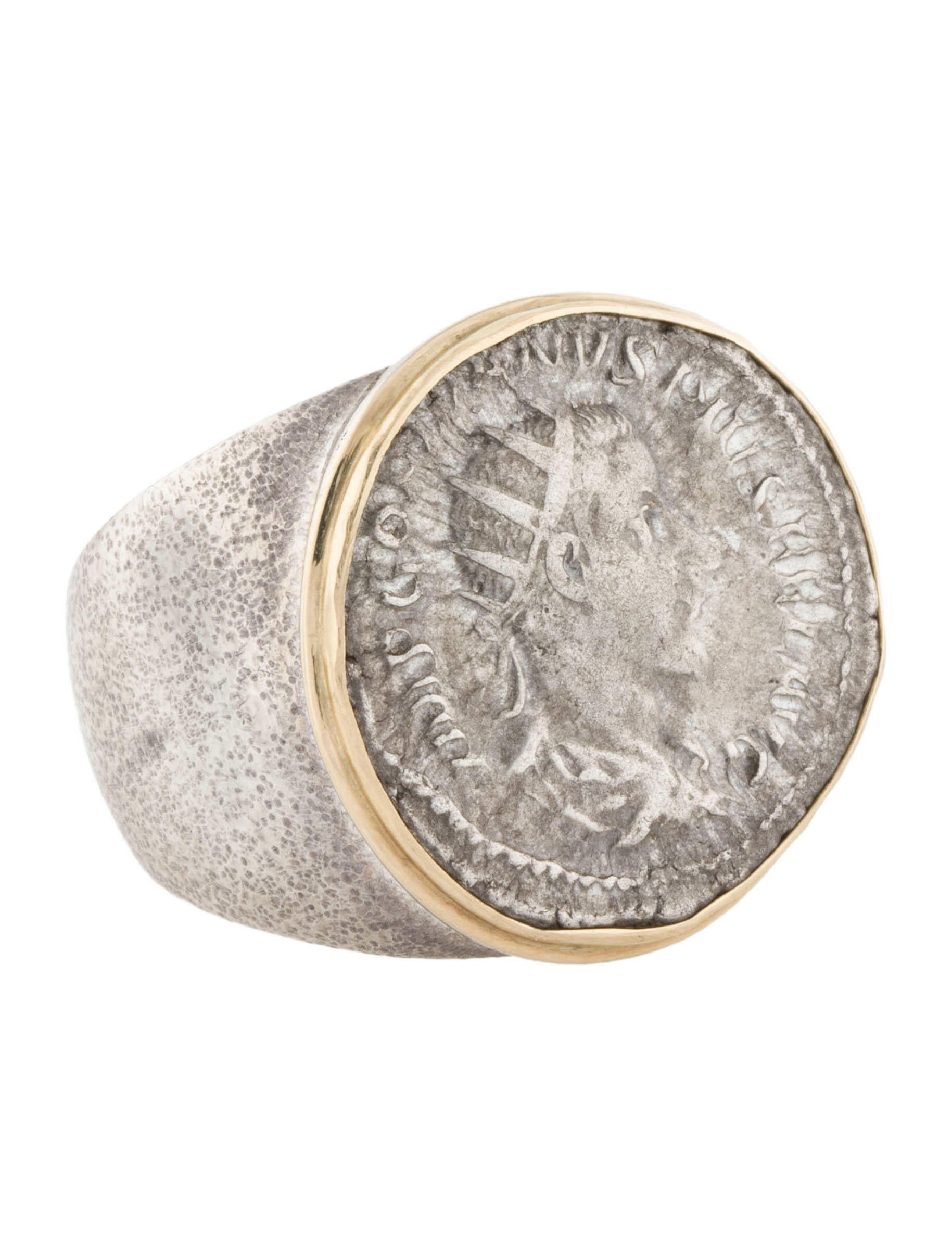 Steven Battelle Two-Tone Marcus Antonius Gordianus Ancient Coin Signet ...