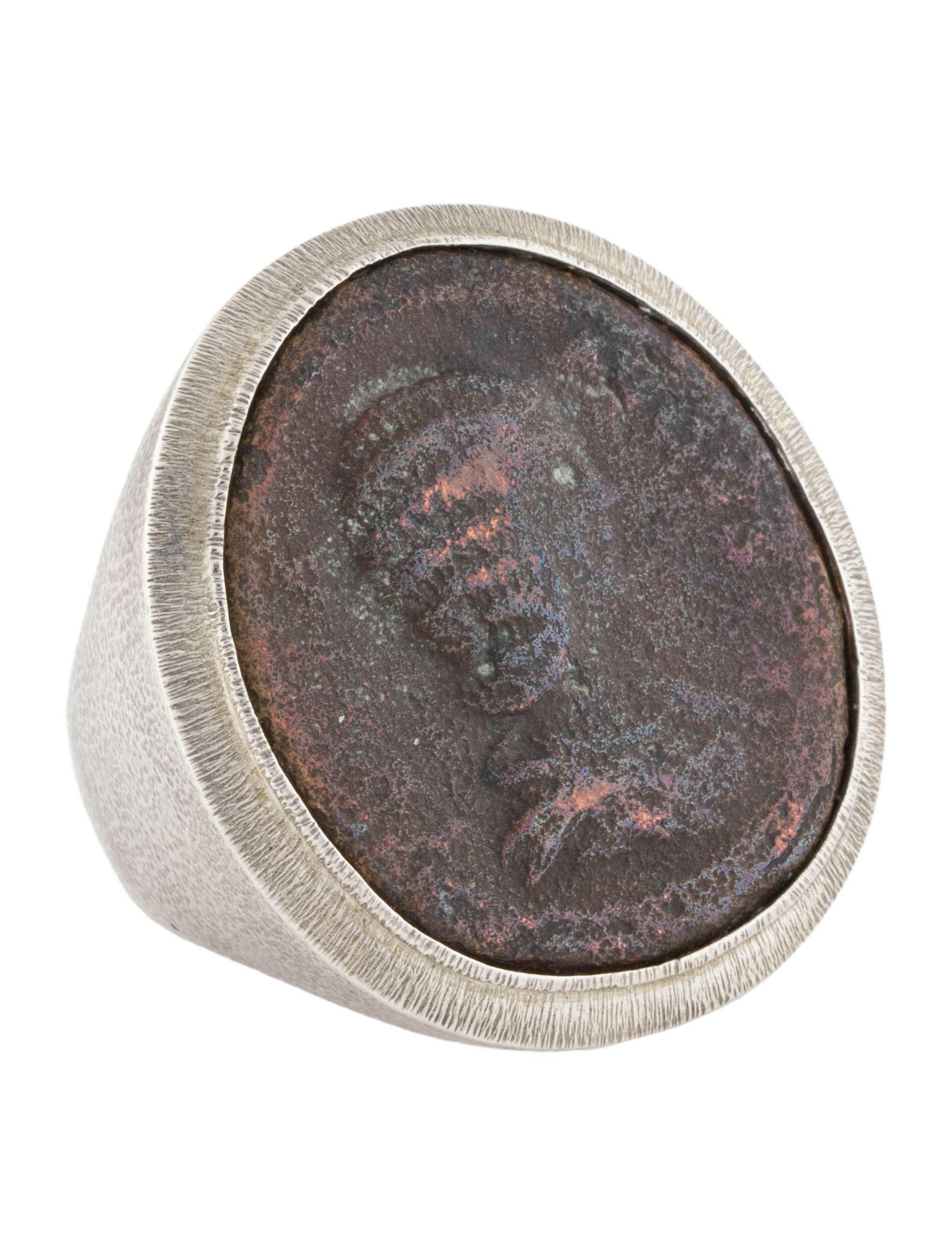 Steven Battelle Julia Domna Ancient Coin Signet Ring - Sterling Silver ...