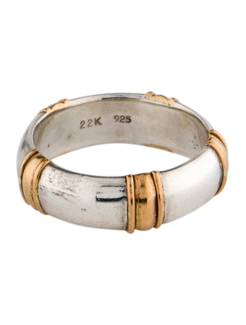 John Hardy Two-Tone Bamboo Interlocking Interlocking Band - 18K Yellow Gold Band, Rings ...