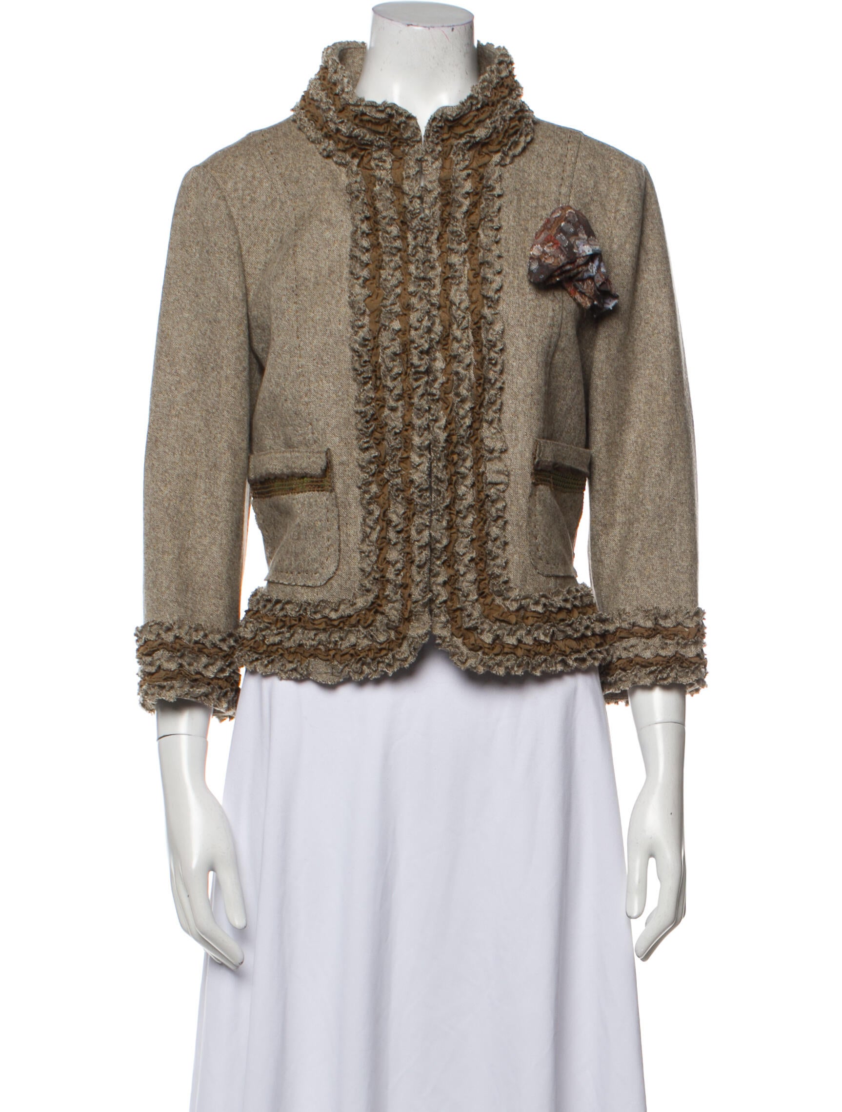 St. John Vintage Wool-Blend Jacket - Brown Jackets, Clothing - STJ21468 ...