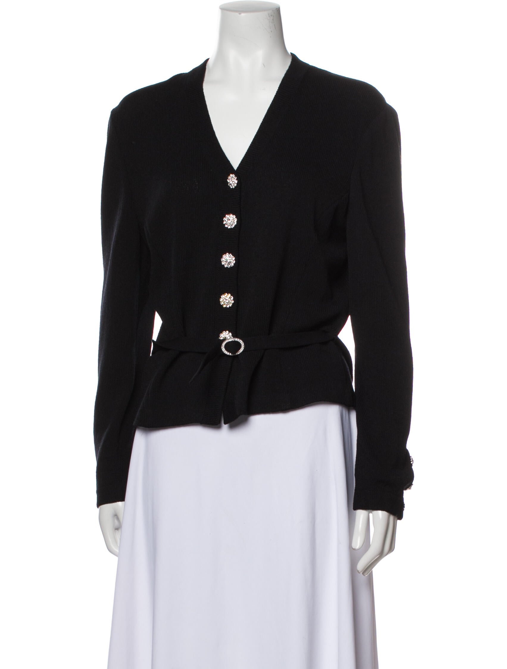 St. John V-Neck Sweater - Black Knitwear, Clothing - STJ180937 | The ...