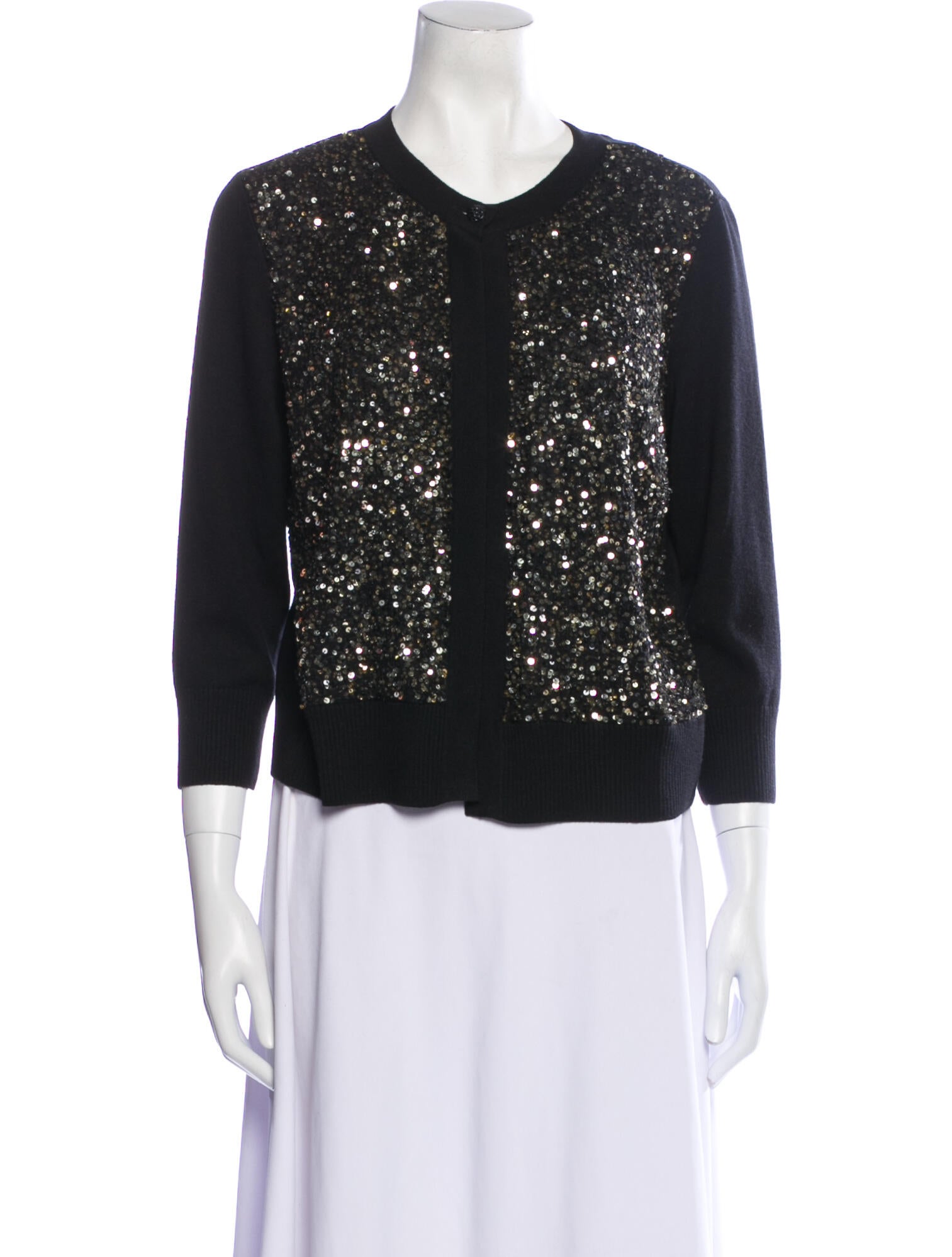 St. John Silk Crew Neck Sweater - Black Knitwear, Clothing - STJ188828 ...