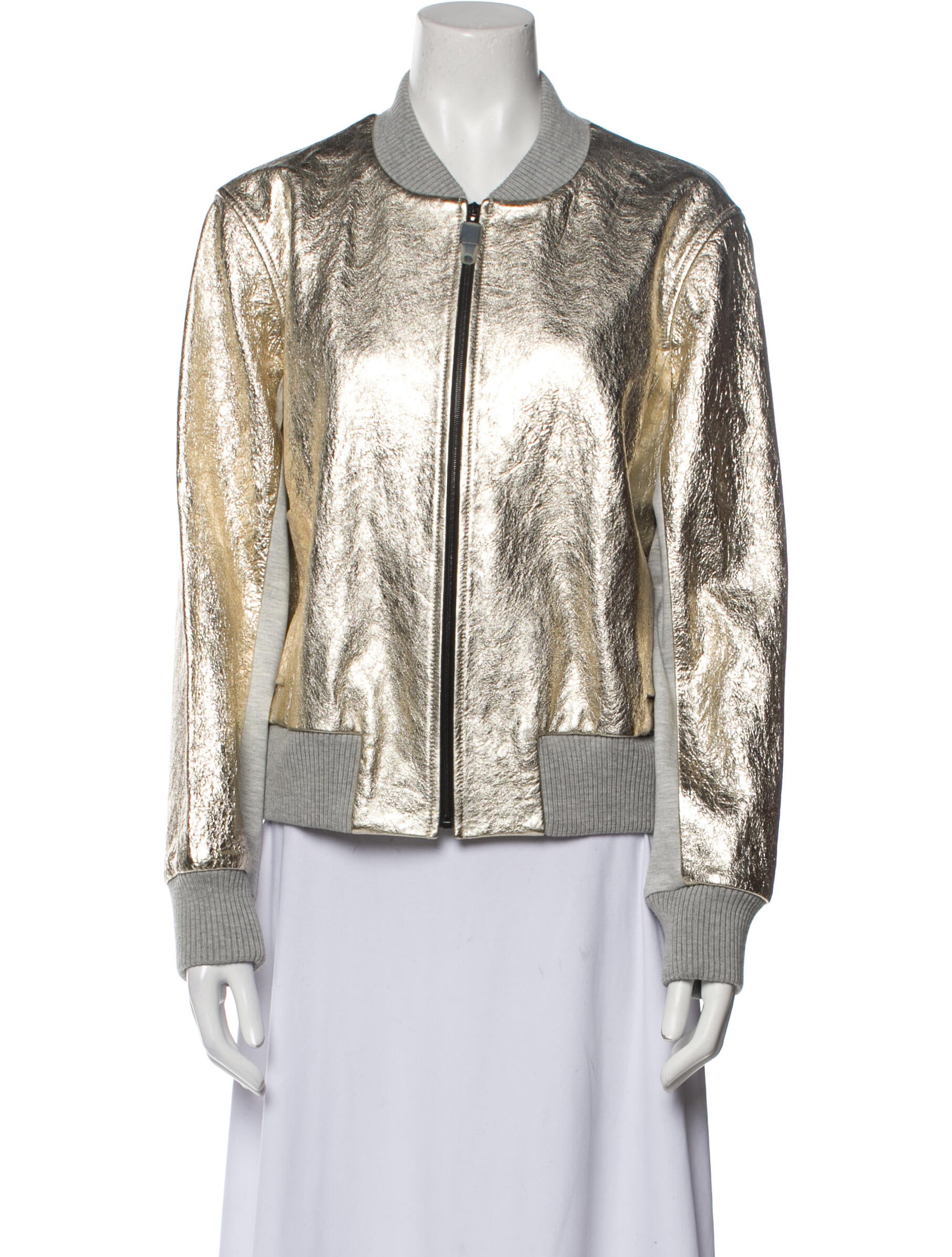 St. John Leather Bomber Jacket w/ Tags - Gold Jackets, Clothing ...
