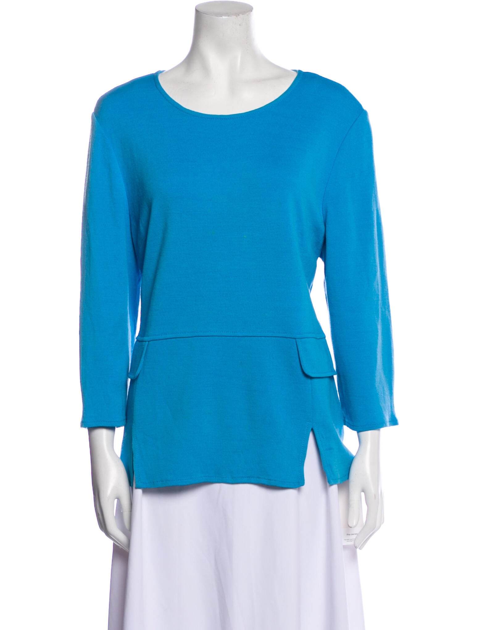 St. John Scoop Neck Sweater - Blue Knitwear, Clothing - STJ198816 | The ...