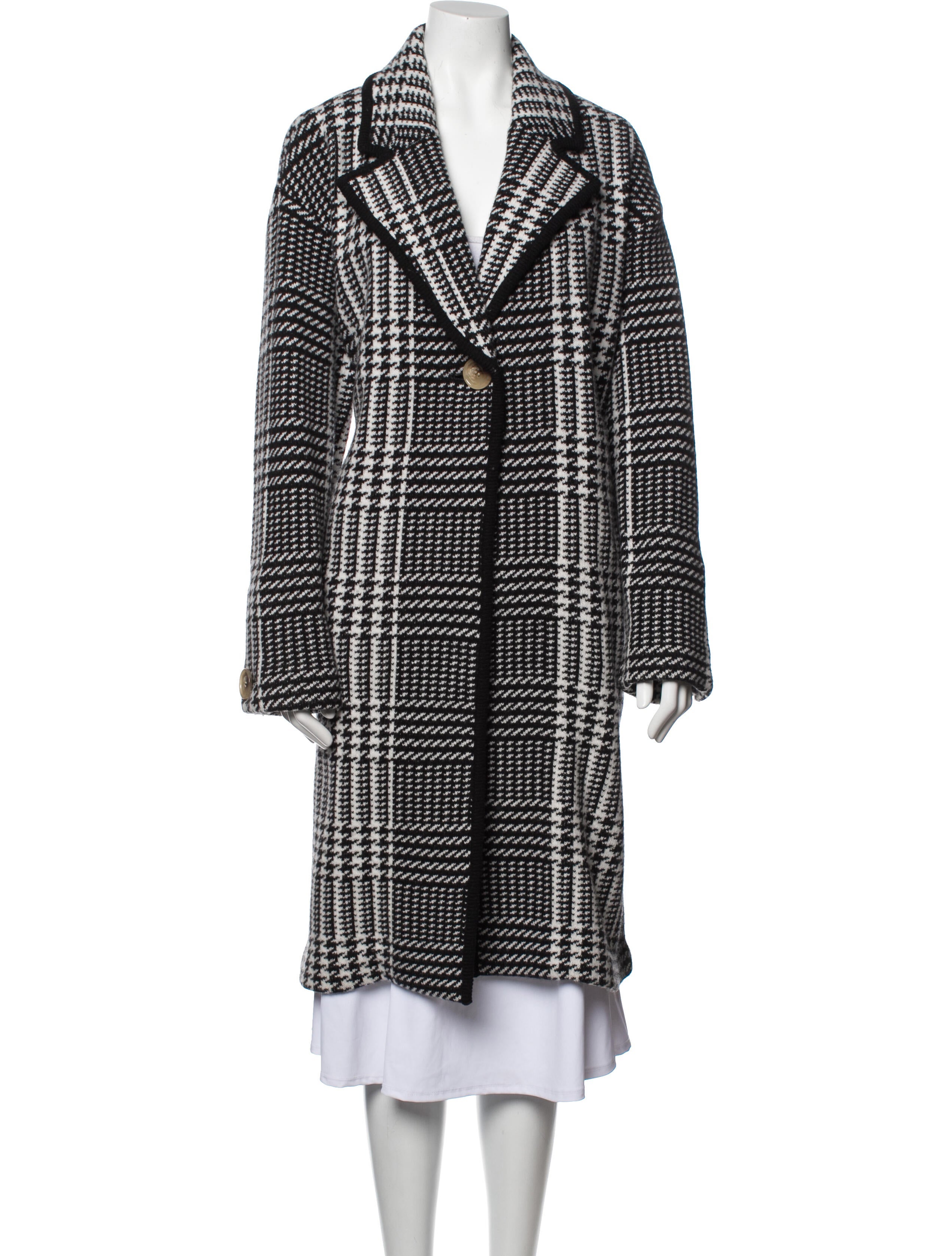 St. John Tweed Pattern Coat - Black Coats, Clothing - STJ204475 | The ...