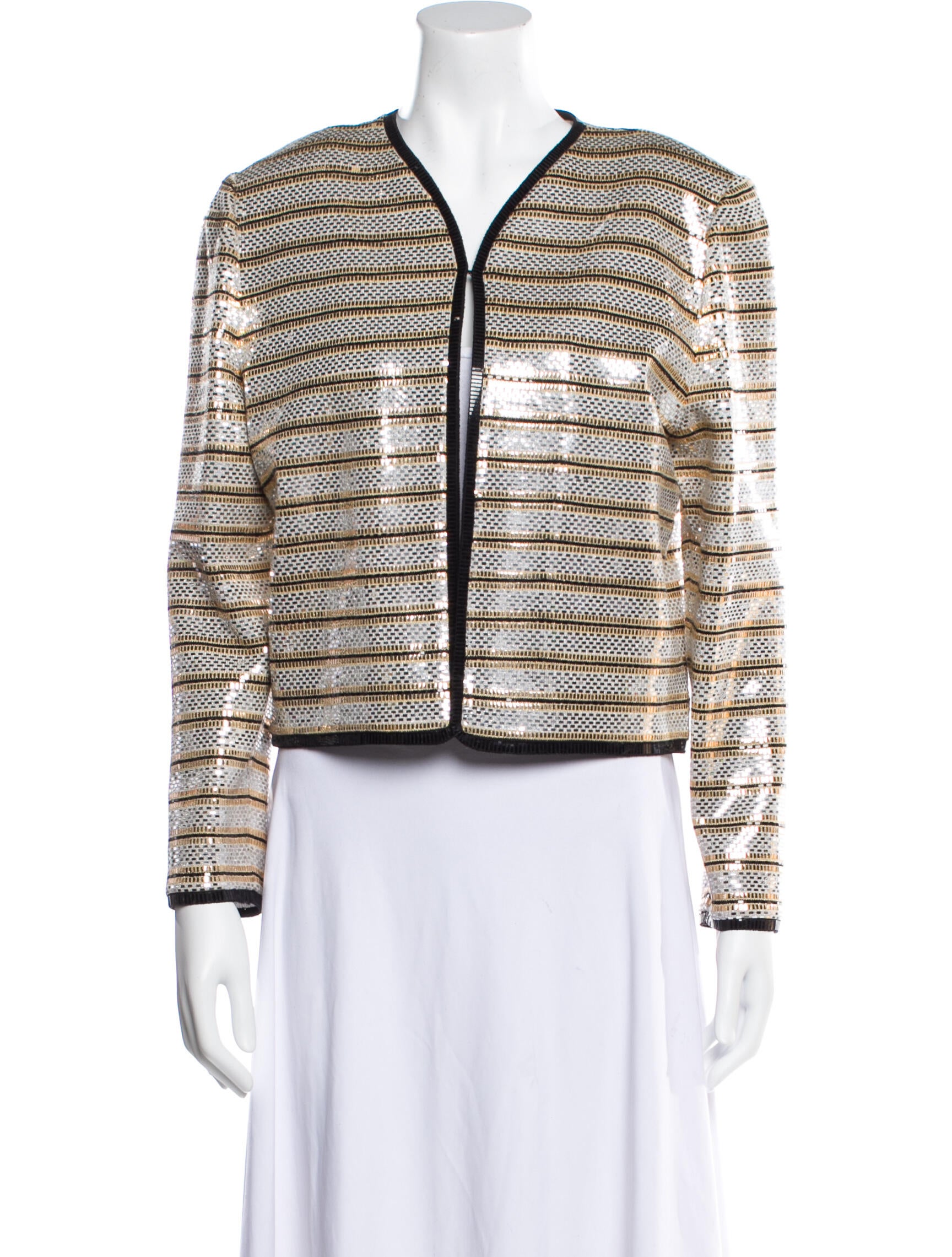 St. John Evening Printed Evening Jacket - Gold Jackets, Clothing ...