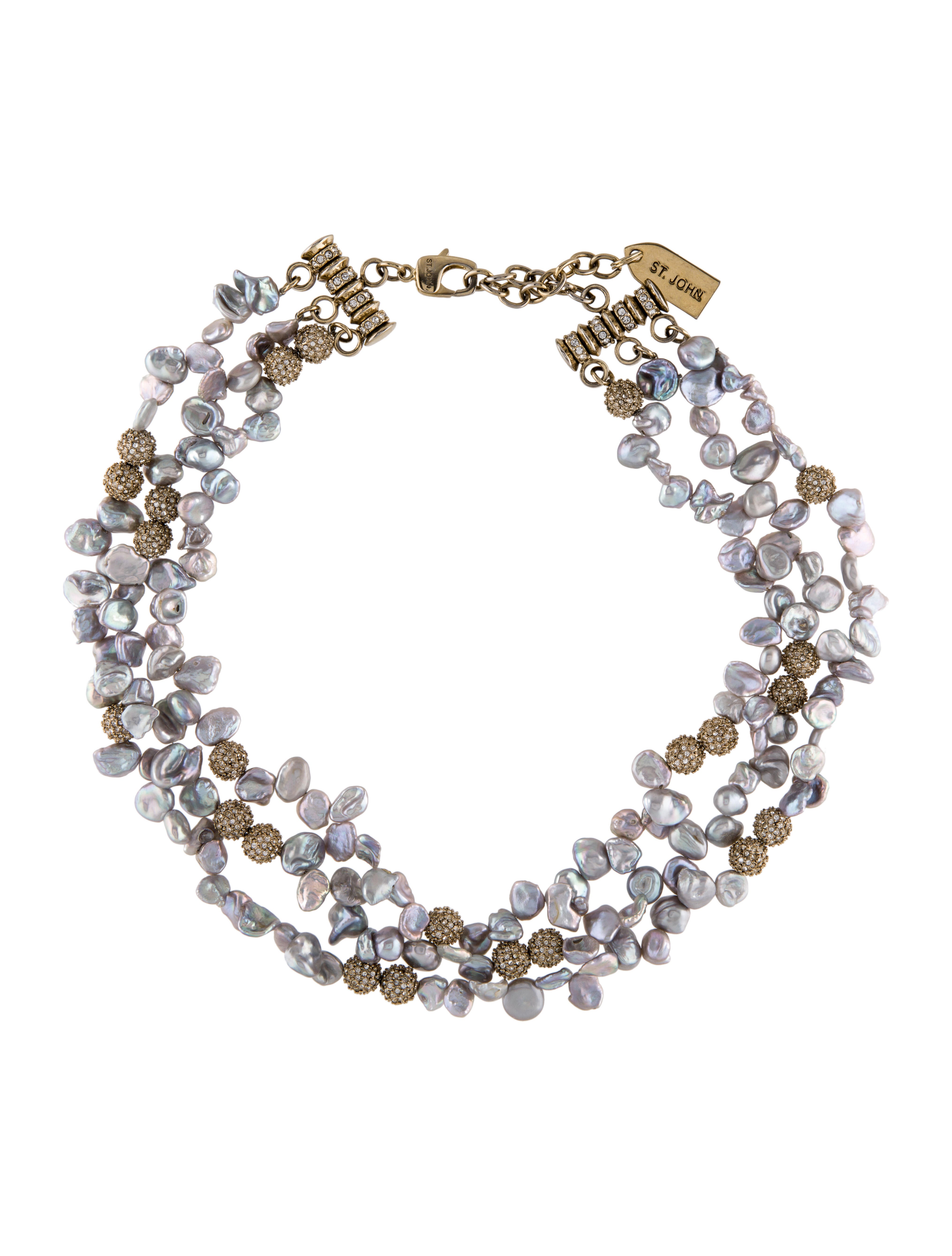 Jenny Bird Lido Triple Strand Necklace - Gold-Tone Metal Multistrand ...