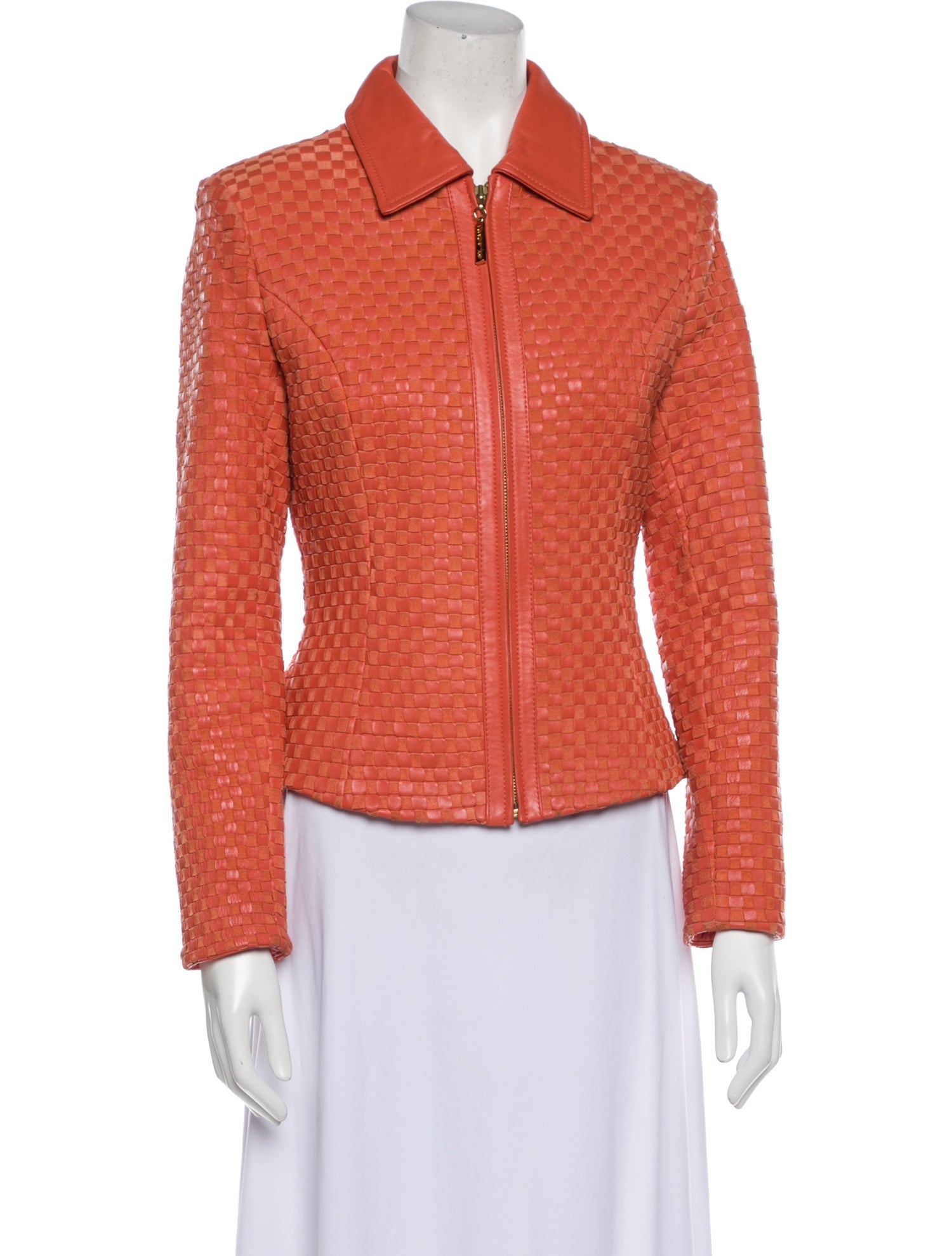 St. John Leather Biker Jacket - Orange Jackets, Clothing - STJ227777 ...