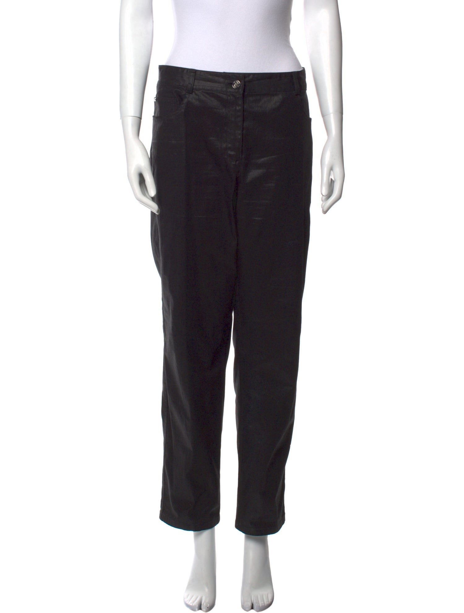 St. John Straight Leg Pants - Black, 11" Rise Pants, Clothing ...