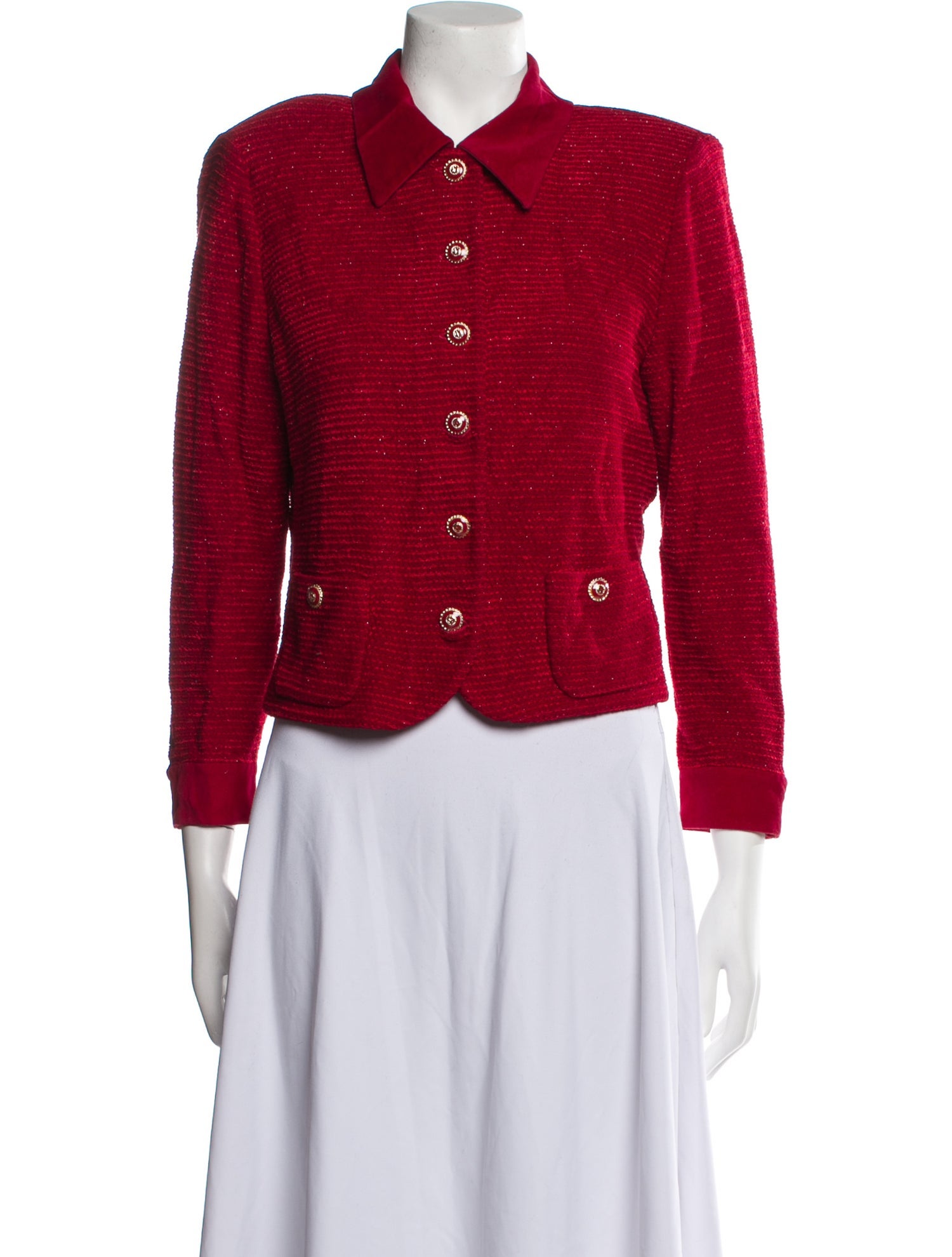 St. John Striped Evening Jacket - Red Jackets, Clothing - STJ229221 ...