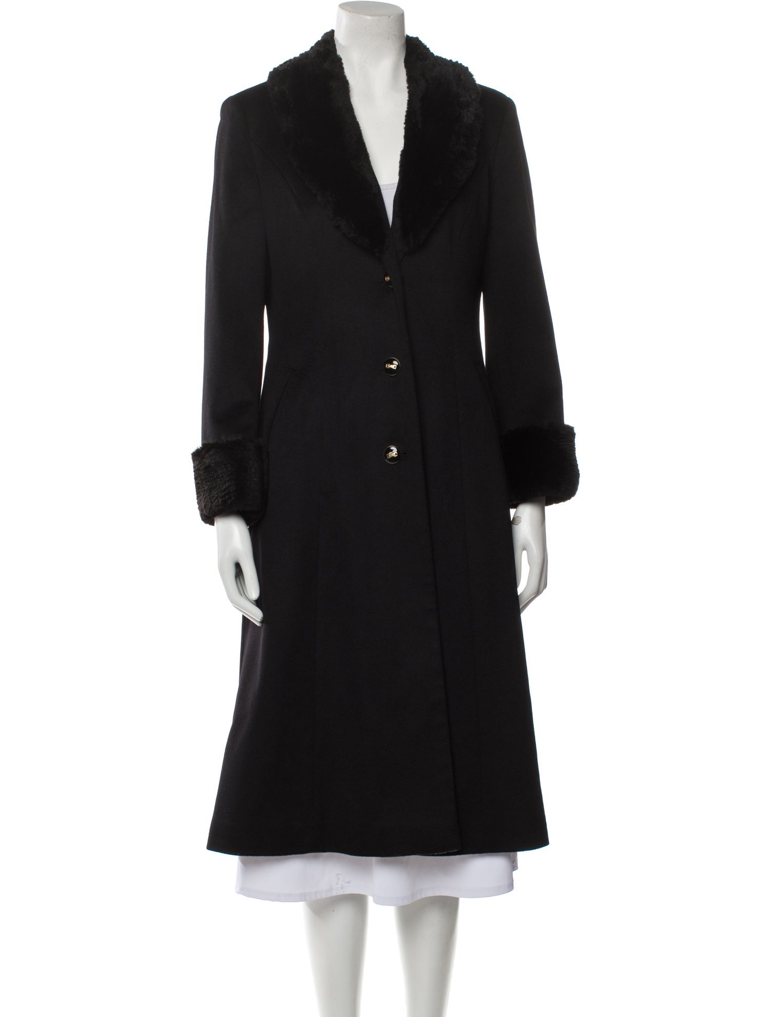 St. John Fur Coat - Black Coats, Clothing - STJ229379 | The RealReal