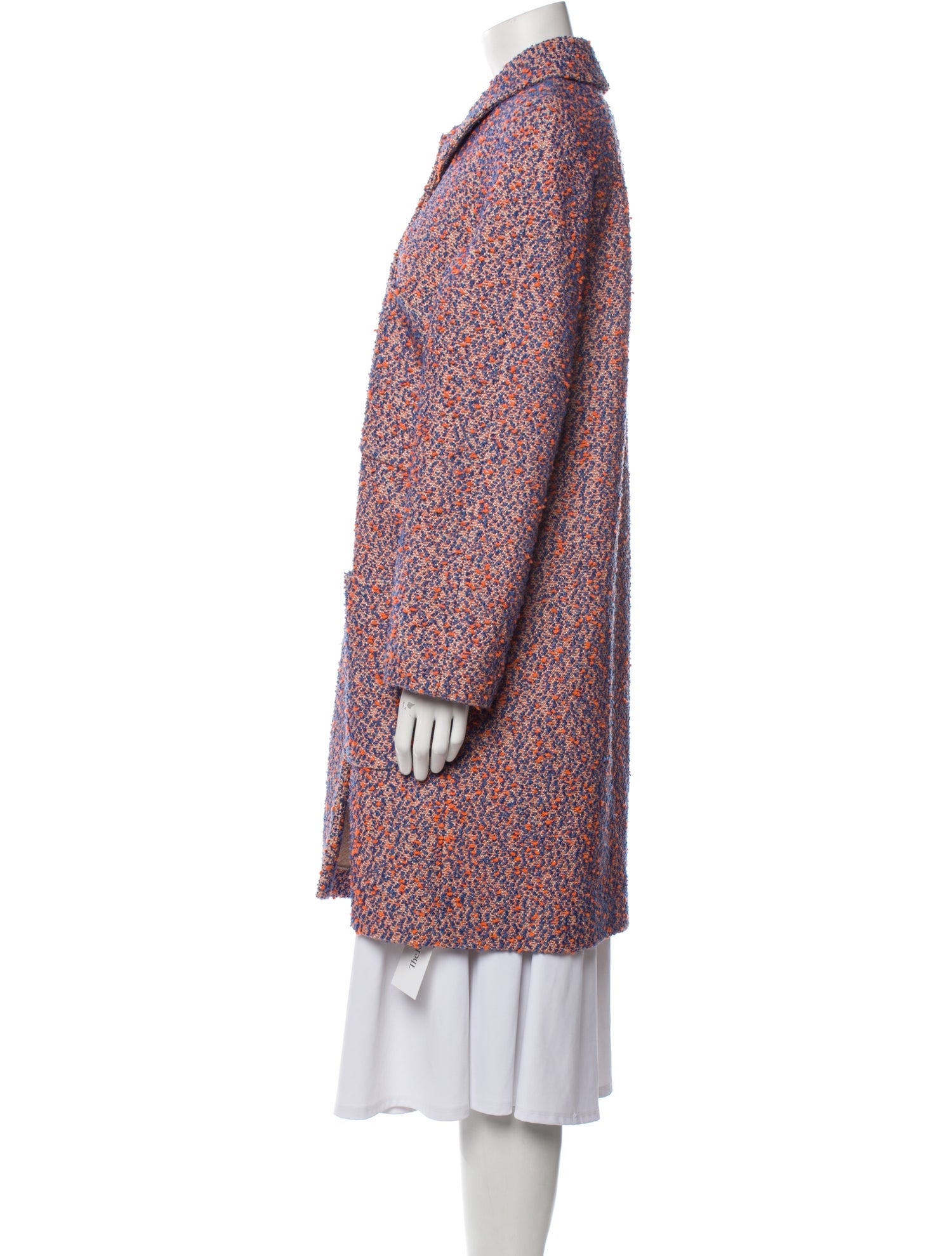 Scanlan Theodore Tweed Pattern Faux Fur Coat w/ Tags - Brown Coats ...