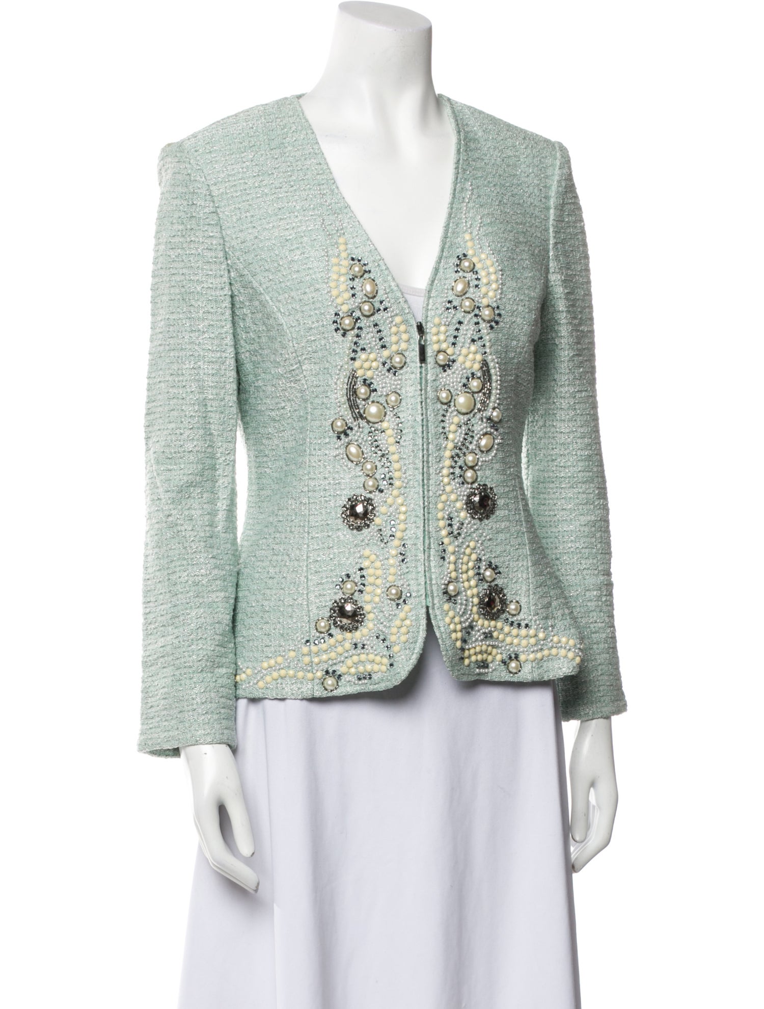 St. John Printed Evening Jacket - Blue Jackets, Clothing - STJ232628 ...