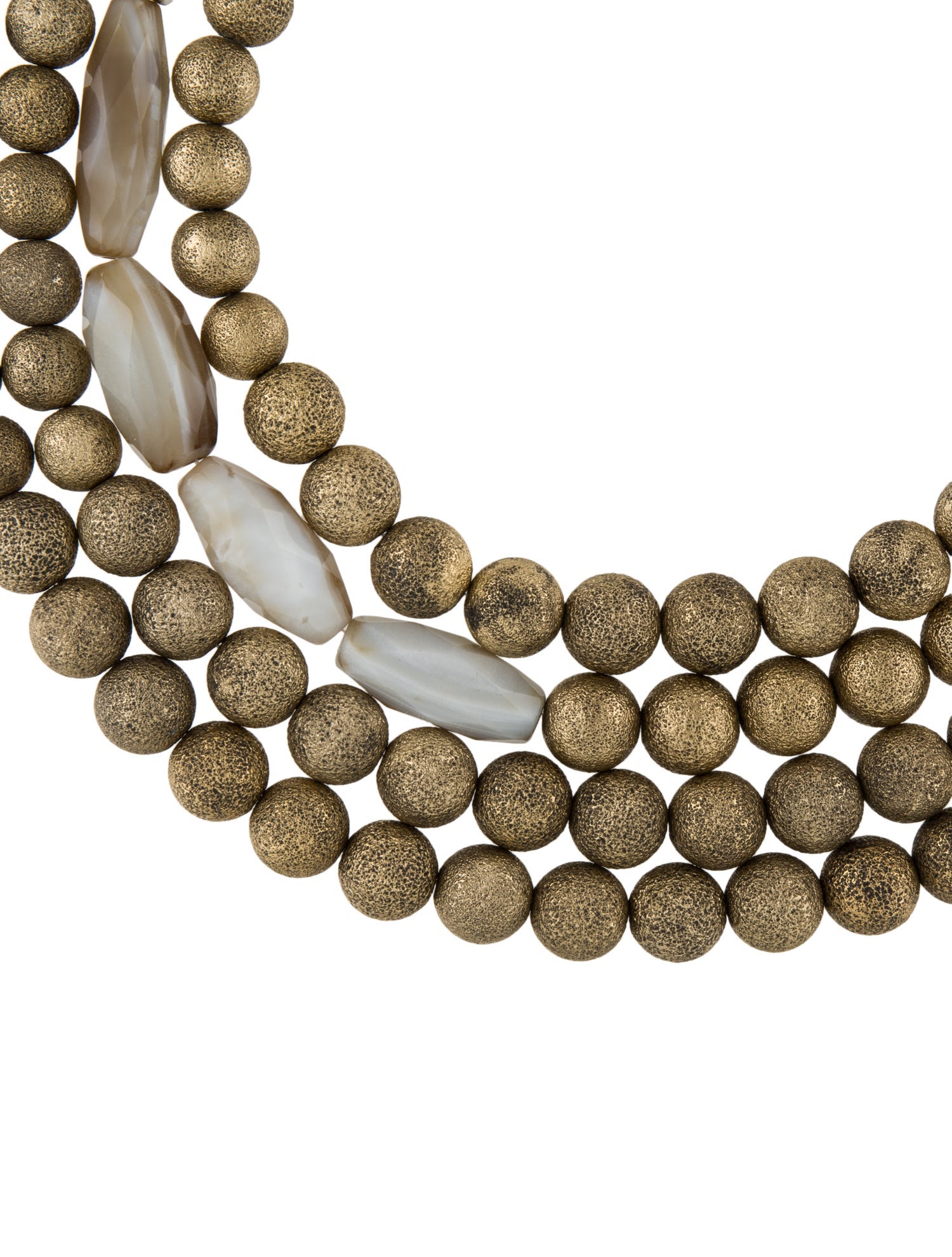 St. John Textured Beaded Multistrand Necklace - Gold-Tone Metal ...