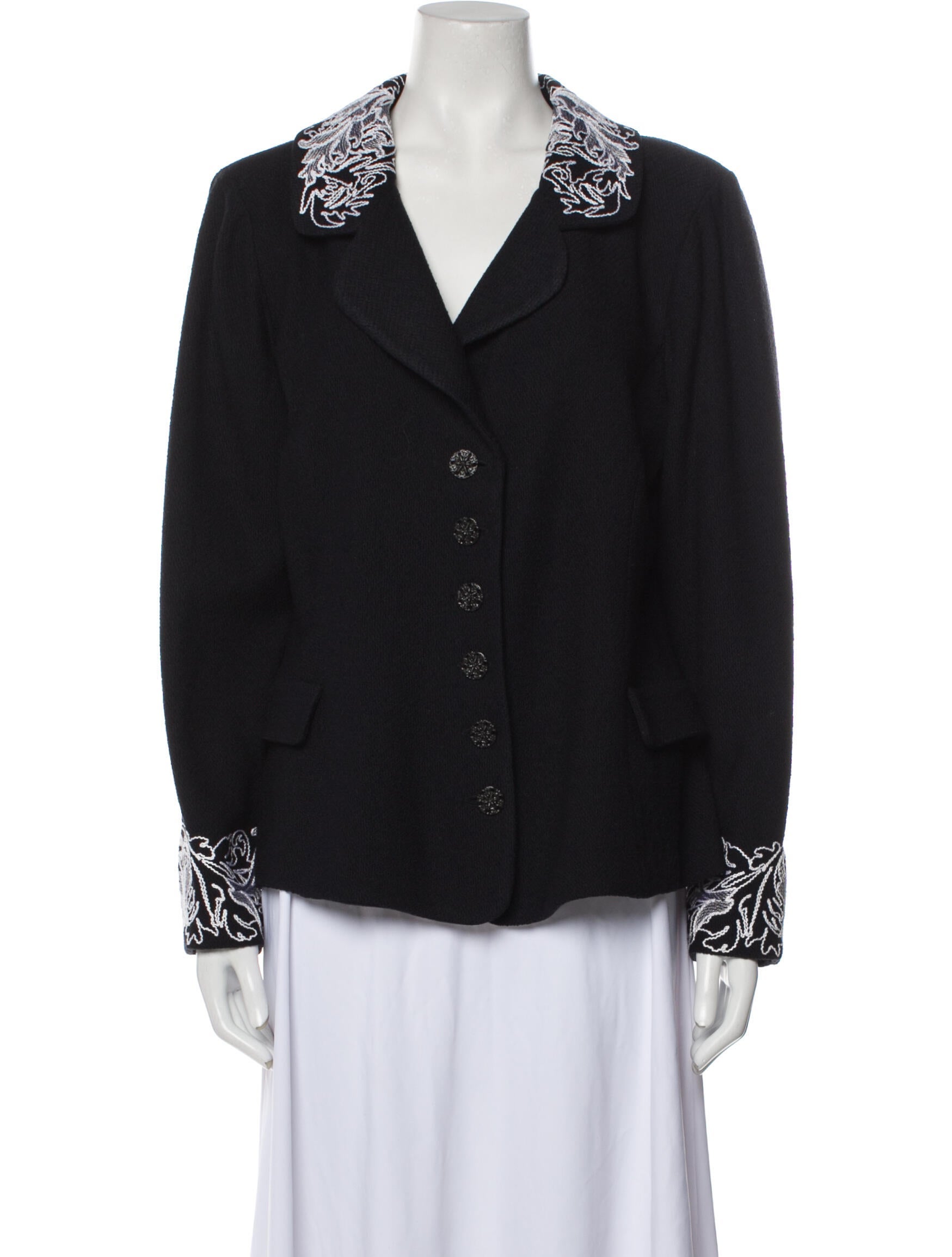 St. John Patterned Blazer w/ Tags - Black Jackets, Clothing - STJ240718 ...