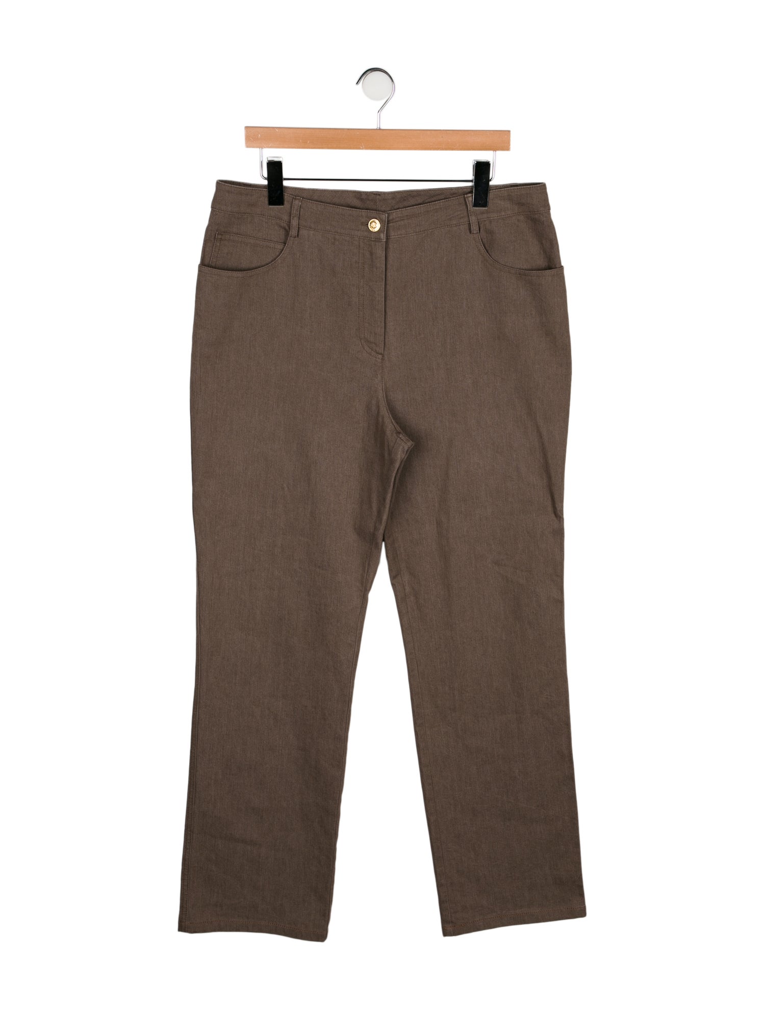 St. John High-Rise Wide Leg Jeans - Brown, 12.5" Rise Jeans, Clothing ...