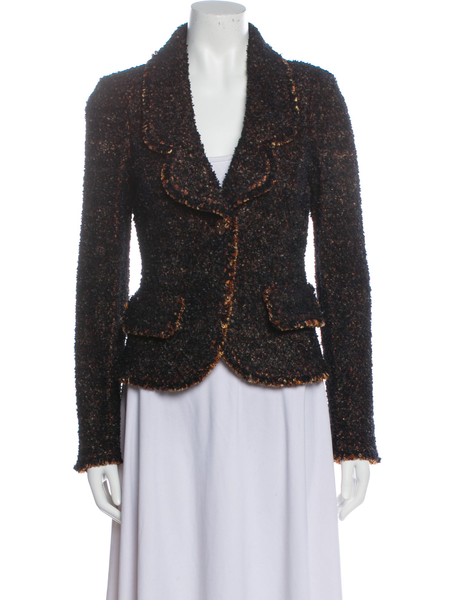 Christian Lacroix Tweed Pattern Evening Jacket - Blue Jackets, Clothing ...