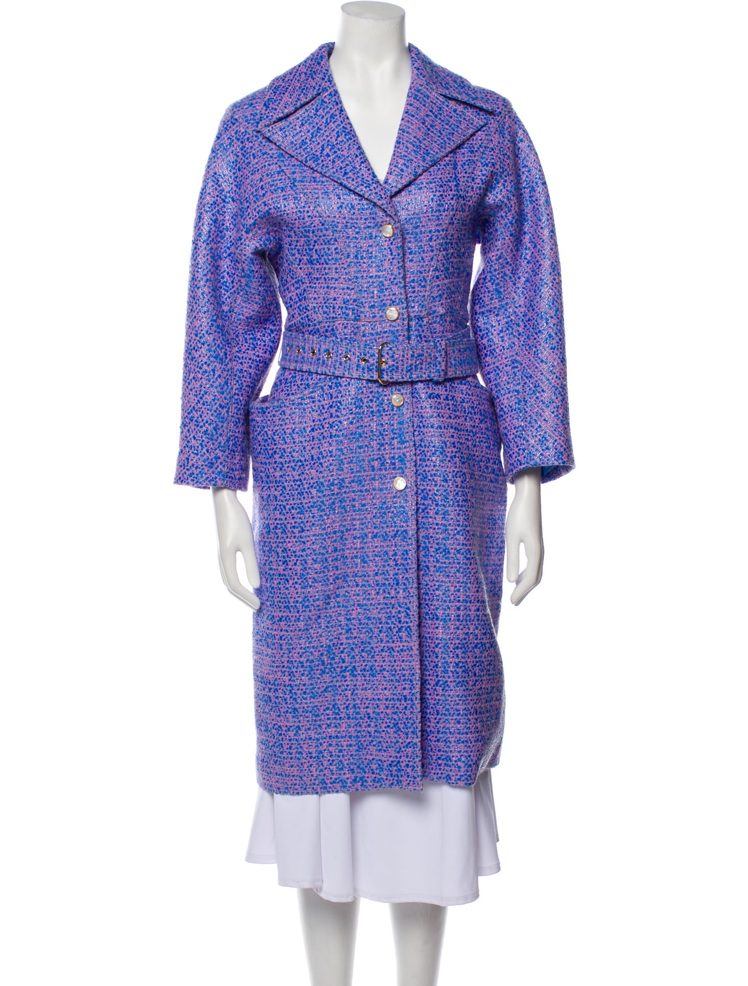 St. John Tweed Pattern Coat w/ Tags - Blue Coats, Clothing - STJ247184 ...