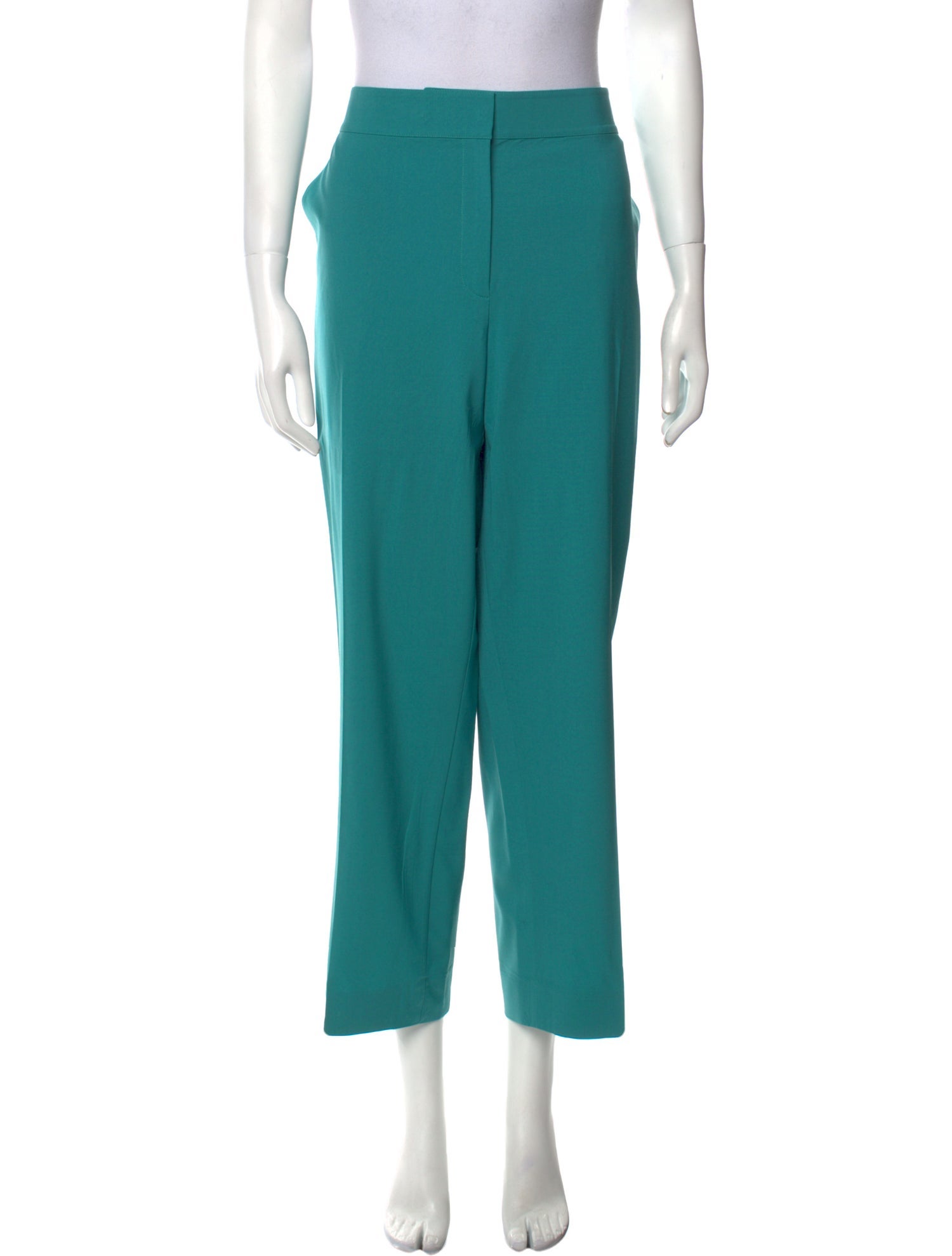 St. John Straight Leg Pants - Green, 11.75" Rise Pants, Clothing ...