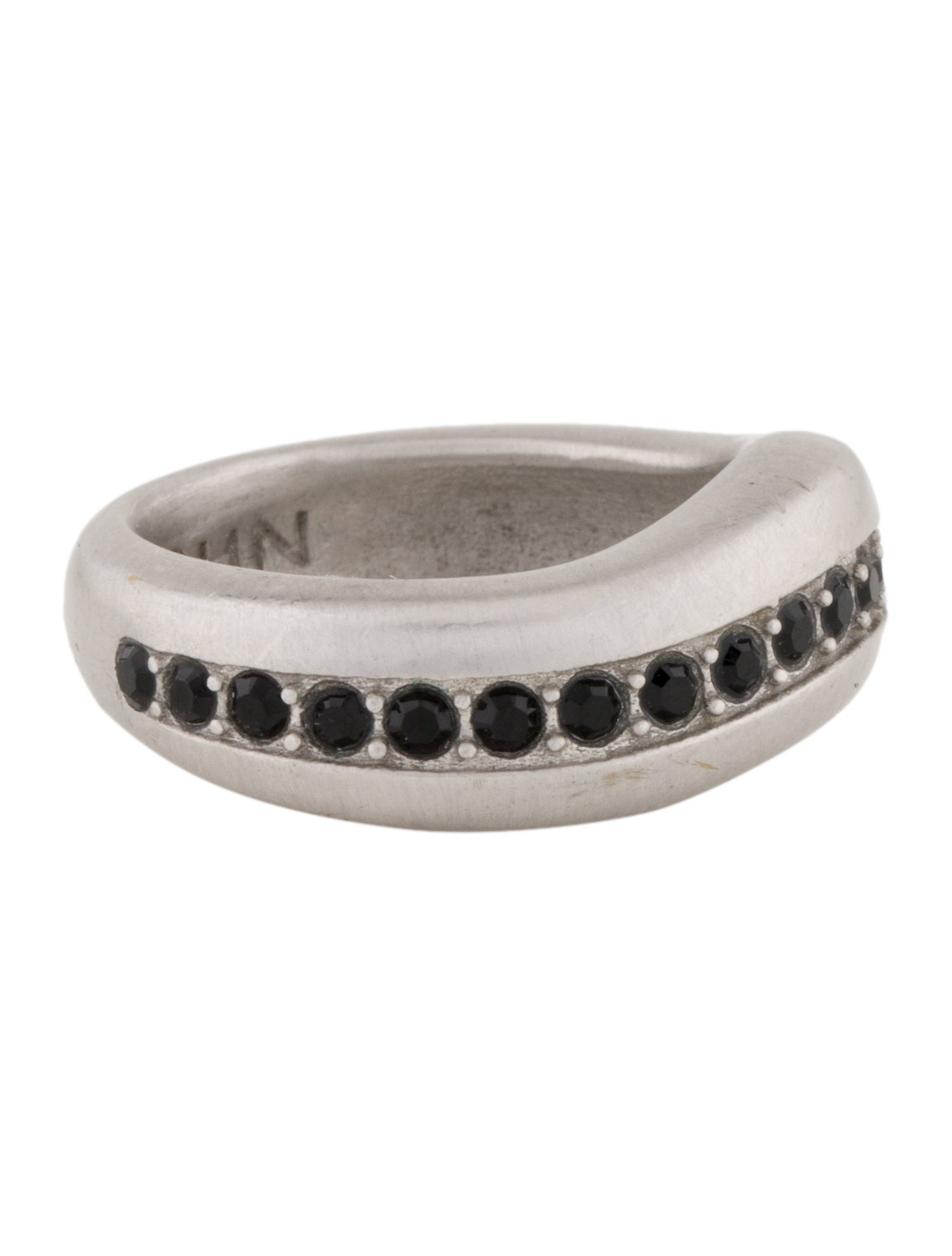 St. John Crystal Brushed Wavy Band - Silver-Tone Metal Band, Rings ...