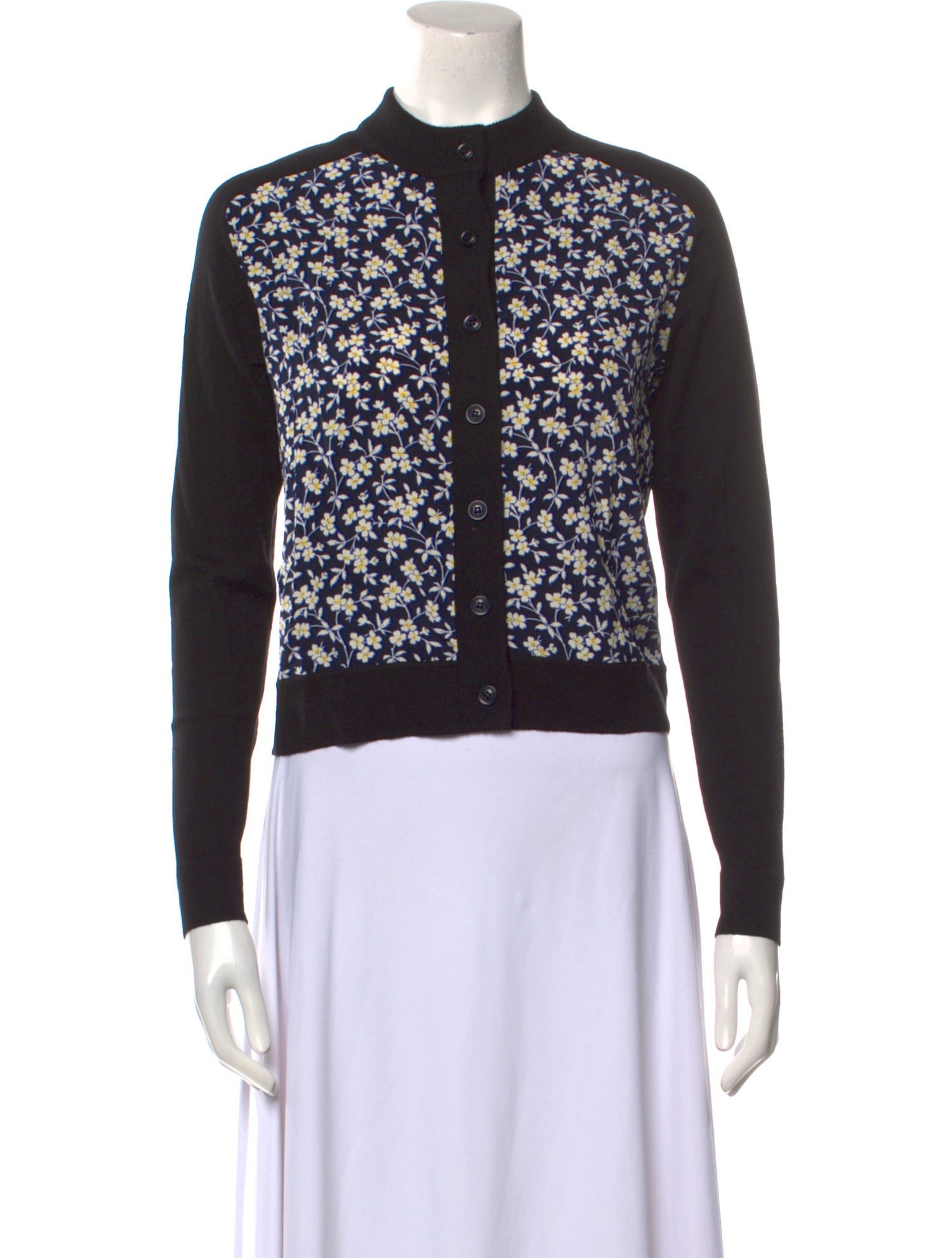 St. John Silk Floral Print Sweater w/ Tags - Black Knitwear, Clothing ...