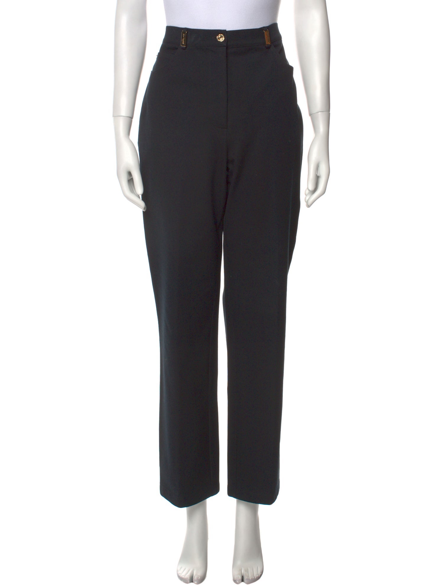 St. John Sport High-Rise Straight Leg Jeans - Black, 11.5" Rise Jeans ...