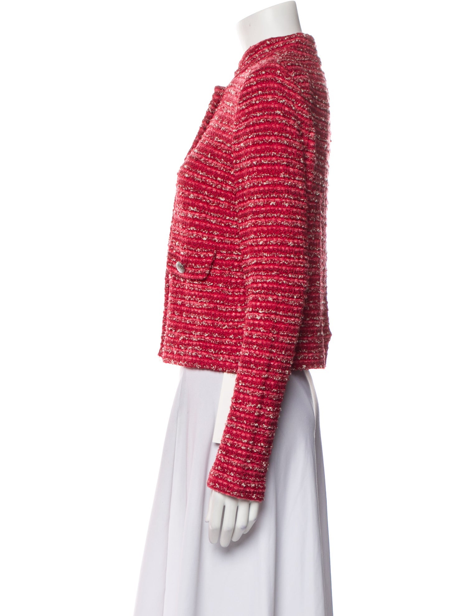 St. John Tweed Pattern Jacket - Red Jackets, Clothing - STJ262632 | The ...