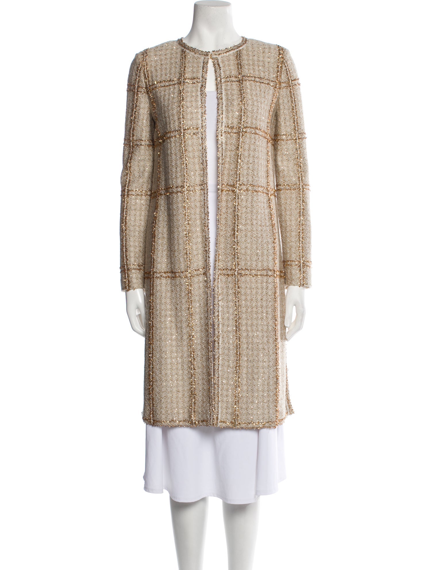 St. John Plaid Print Coat - Neutrals Coats, Clothing - STJ268774 | The ...