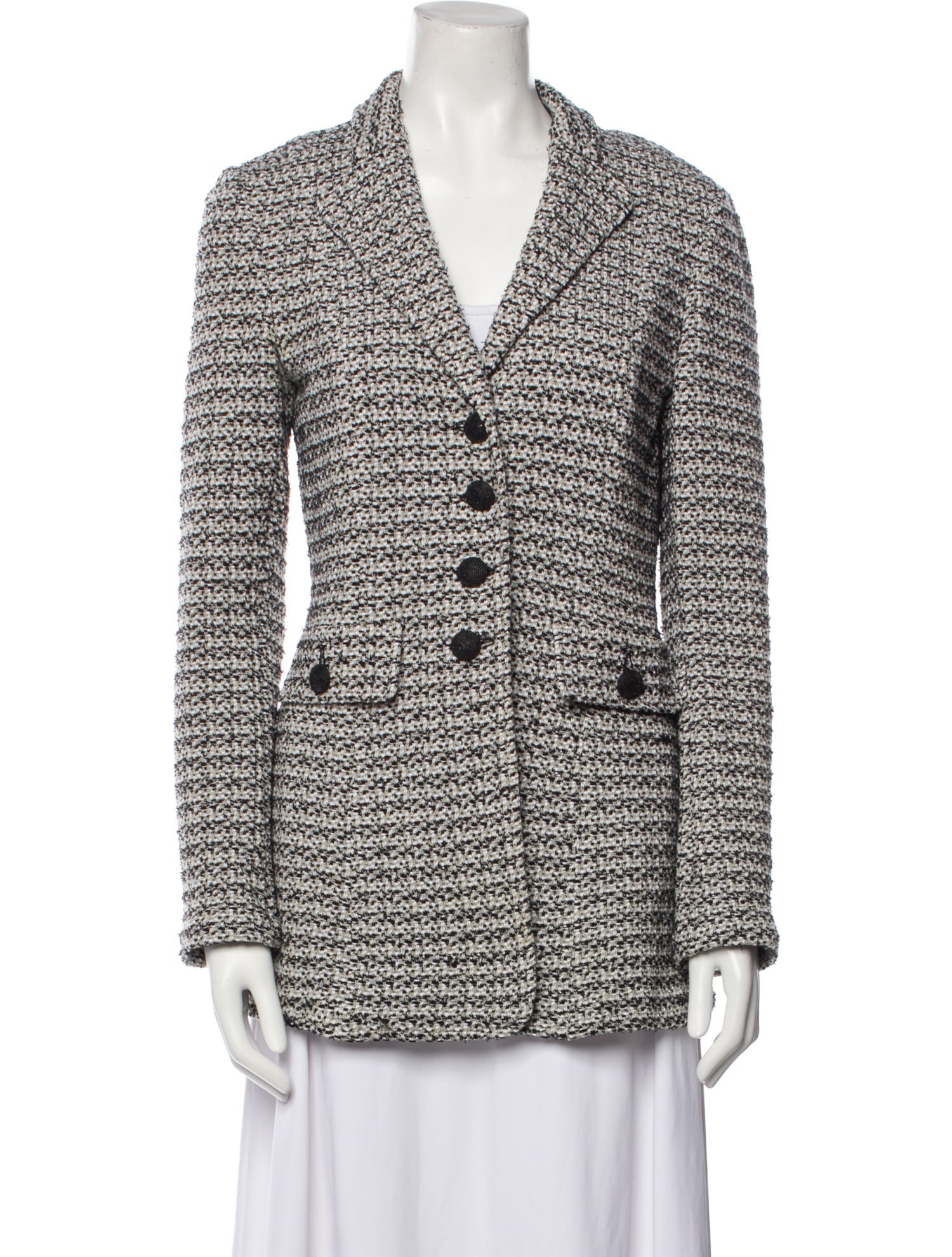 St. John Tweed Pattern Coat - Neutrals Coats, Clothing - STJ282533 ...