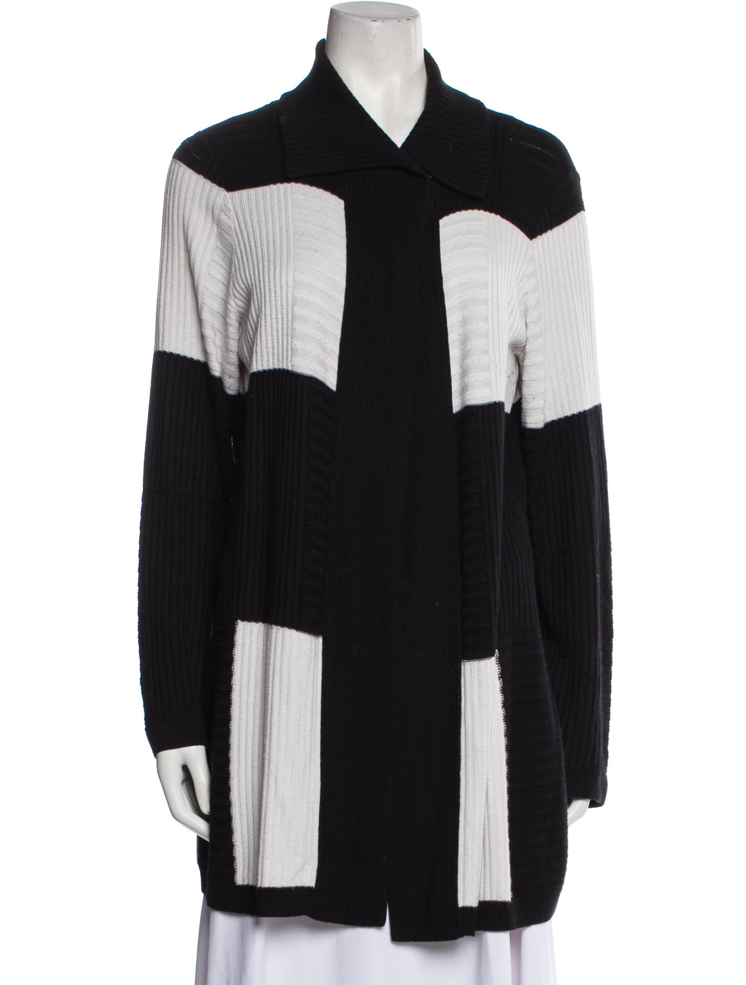 St. John Colorblock Pattern Mock Neck Sweater - Black Knitwear ...