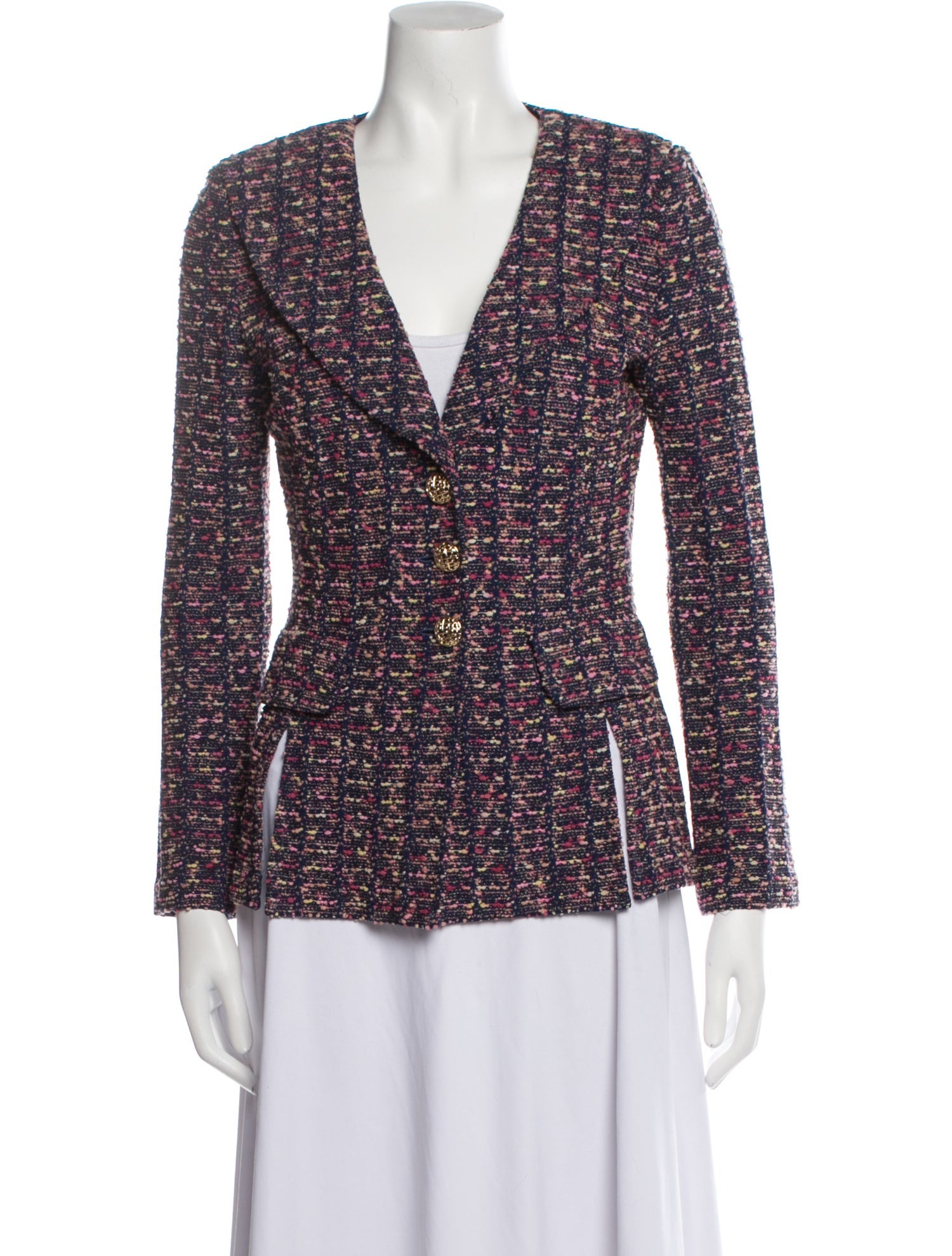 Joie Silk Tweed Pattern Evening Jacket - Blue Jackets, Clothing ...