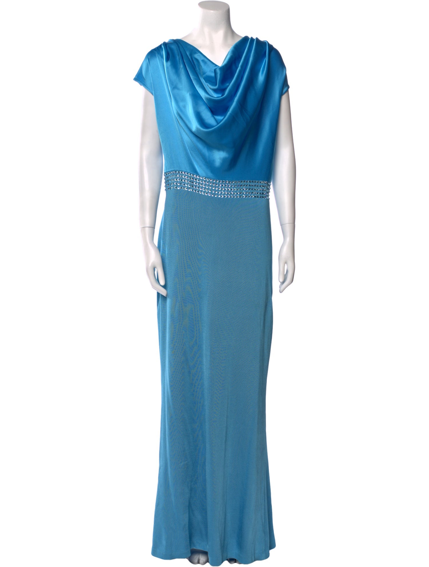 St. John Cowl Neck Long Dress - Blue Dresses, Clothing - STJ284831 ...