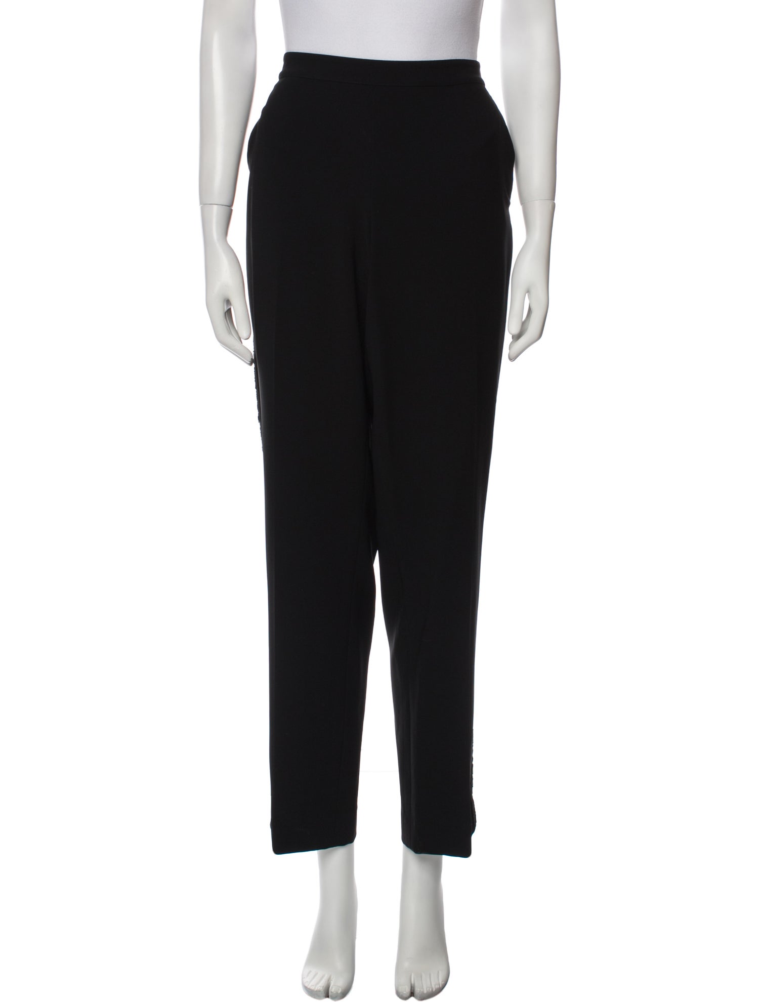 St. John Straight Leg Pants - Black, 8.75" Rise Pants, Clothing ...