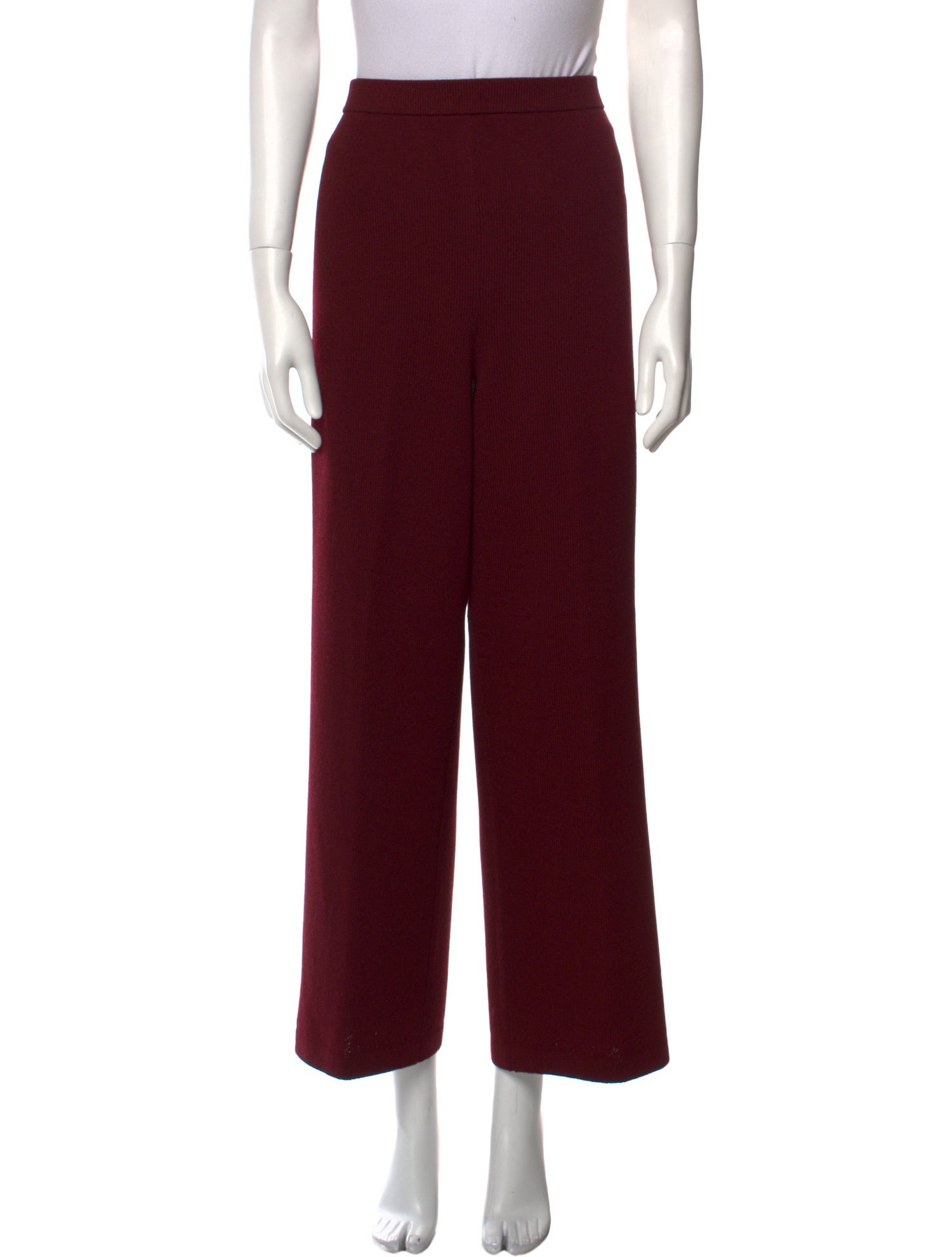 St. John Collection Wide Leg Pants - Burgundy, 12.75" Rise Pants ...