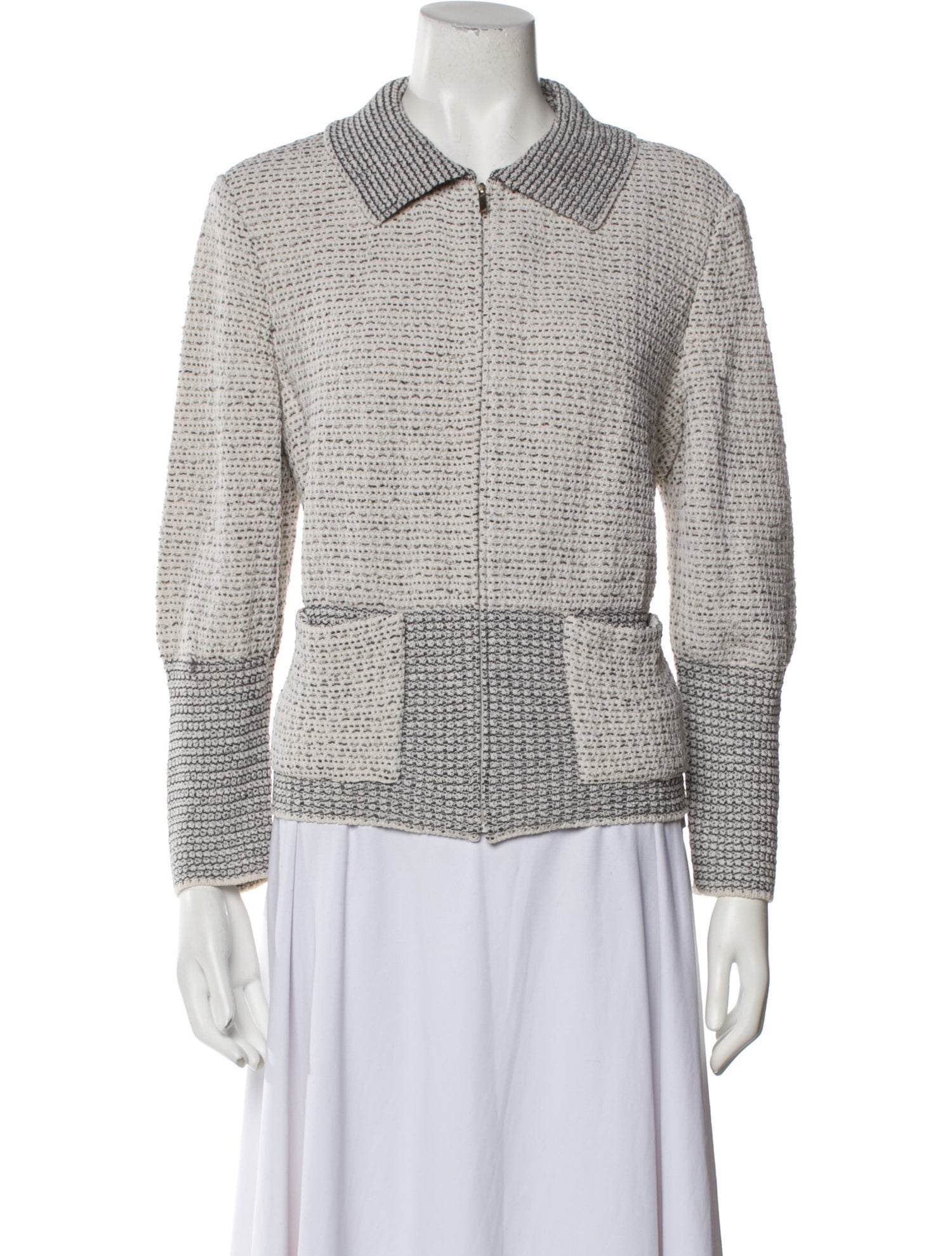 St. John Tweed Pattern Evening Jacket - Neutrals Jackets, Clothing ...