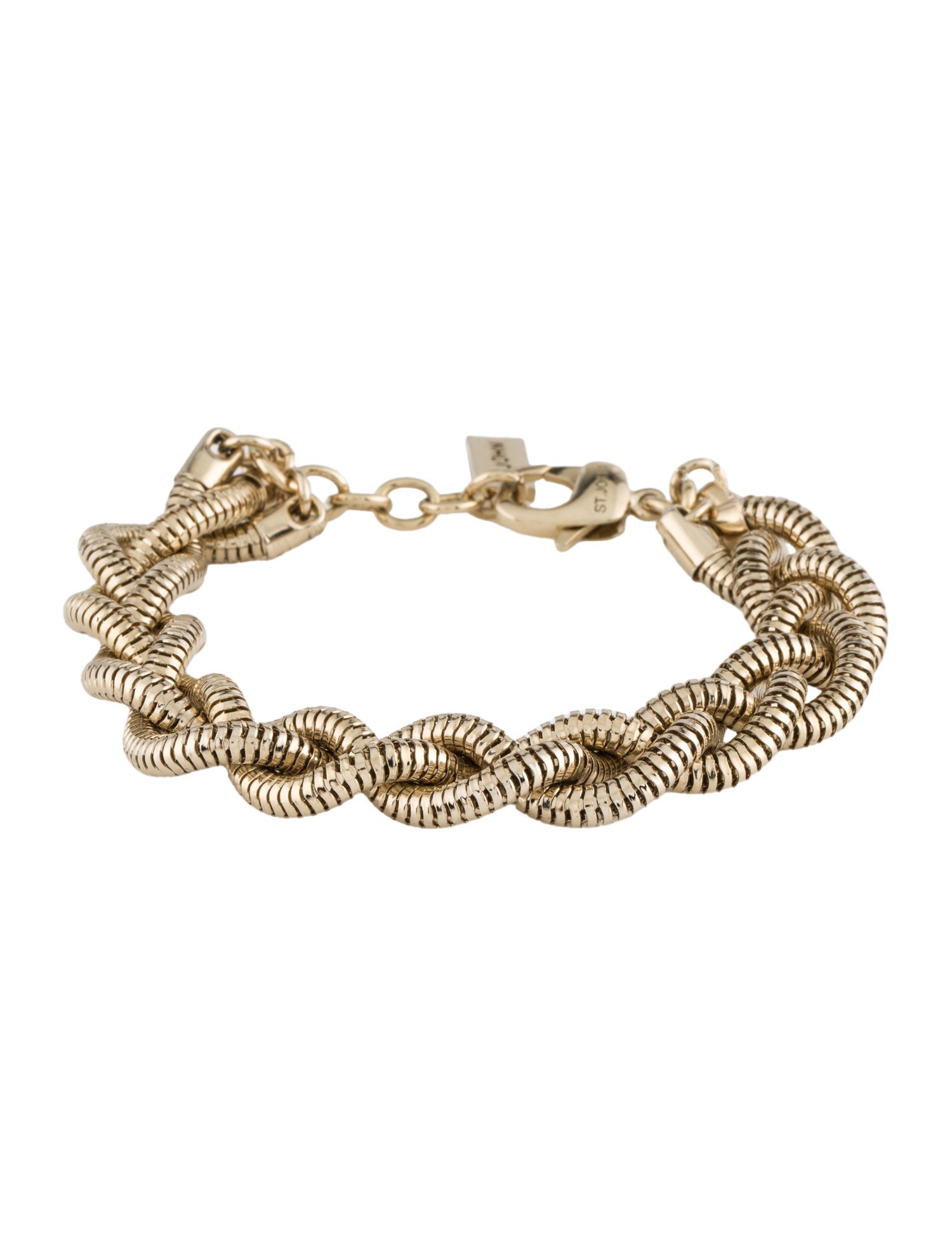 St. John Braided Snake Chain Link Bracelet - Gold-Tone Metal Link ...
