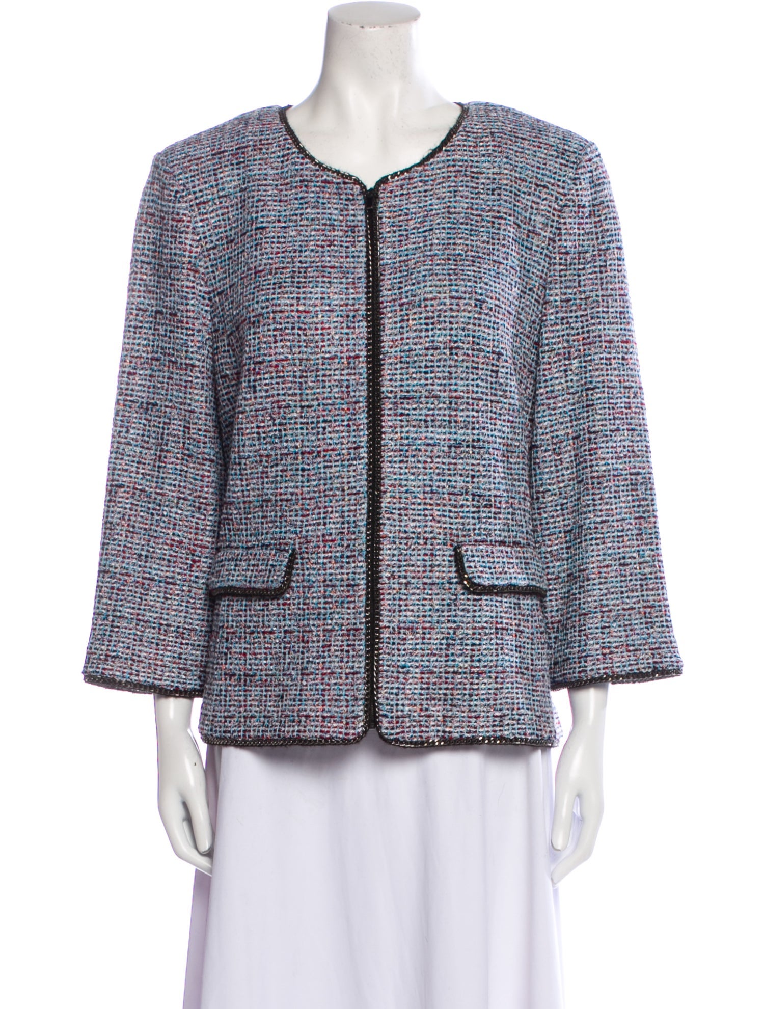St. John Tweed Pattern Jacket - Blue Jackets, Clothing - STJ286753 ...