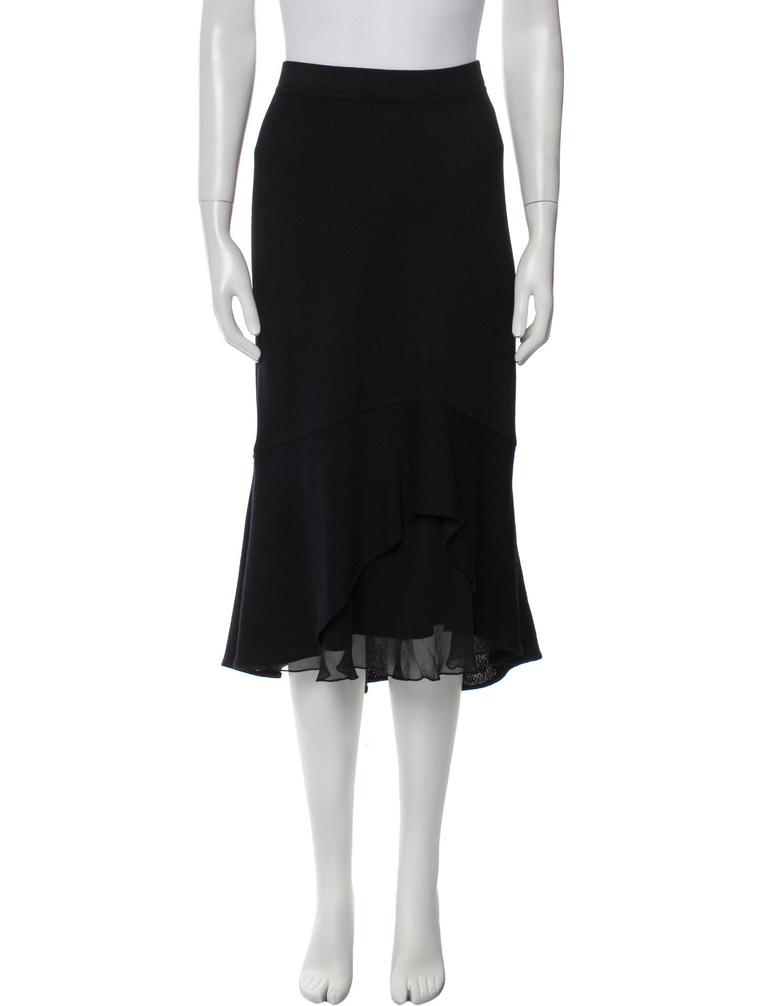 St. John Ruffle Embellishment Midi Length Skirt - Blue Skirts, Clothing ...