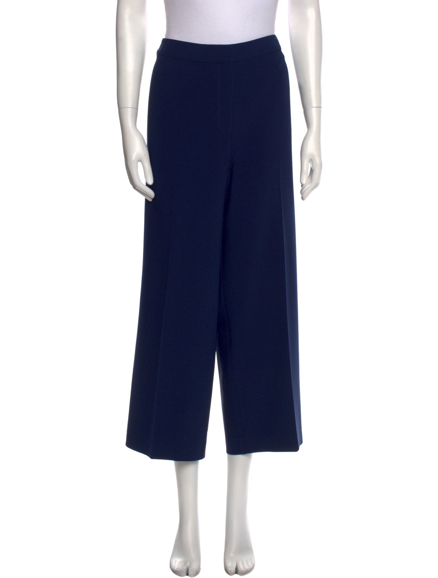St. John Wool Wide Leg Pants - Blue, 12.5" Rise Pants, Clothing ...