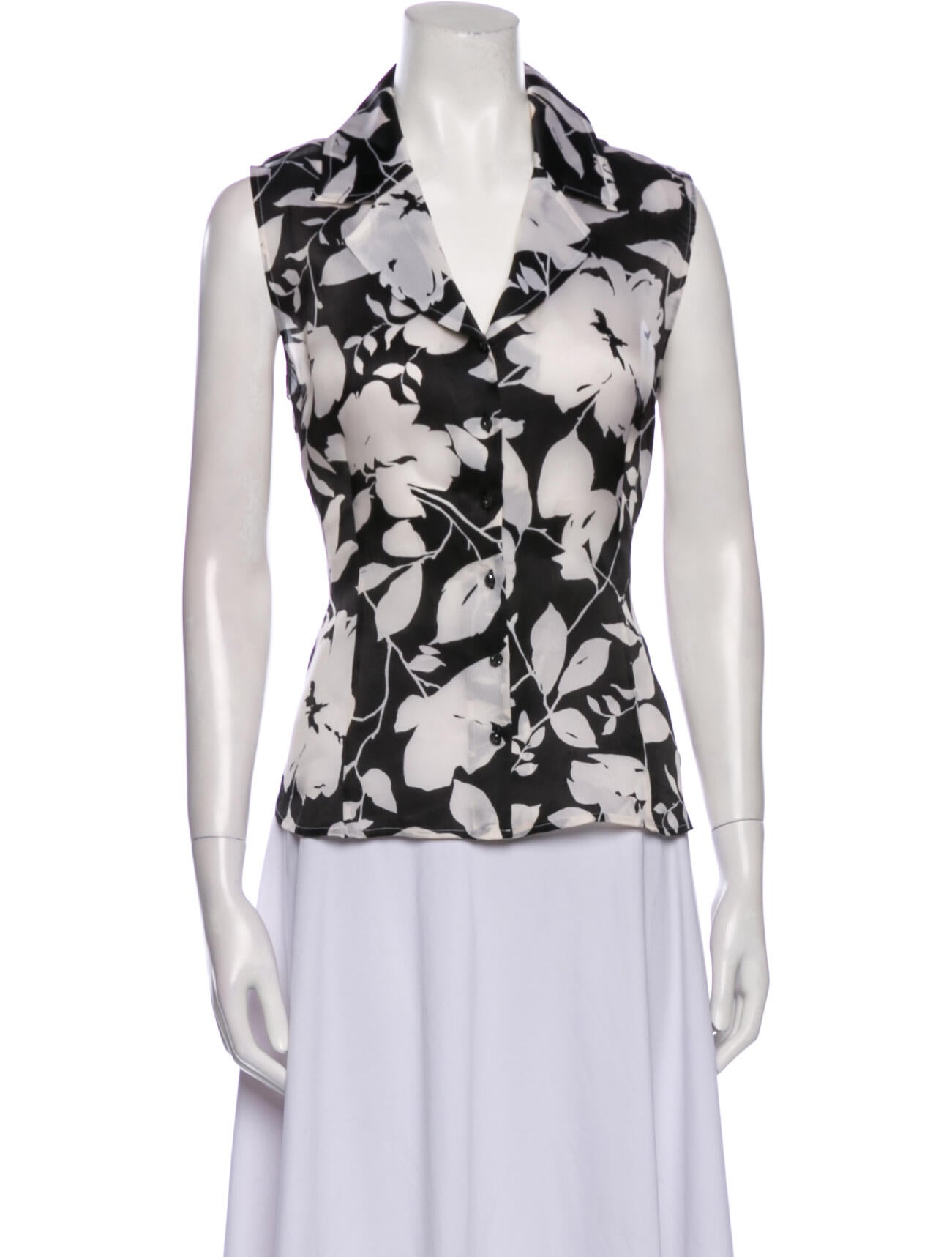 St. John Silk Printed Blouse - White Tops, Clothing - STJ294174 | The ...