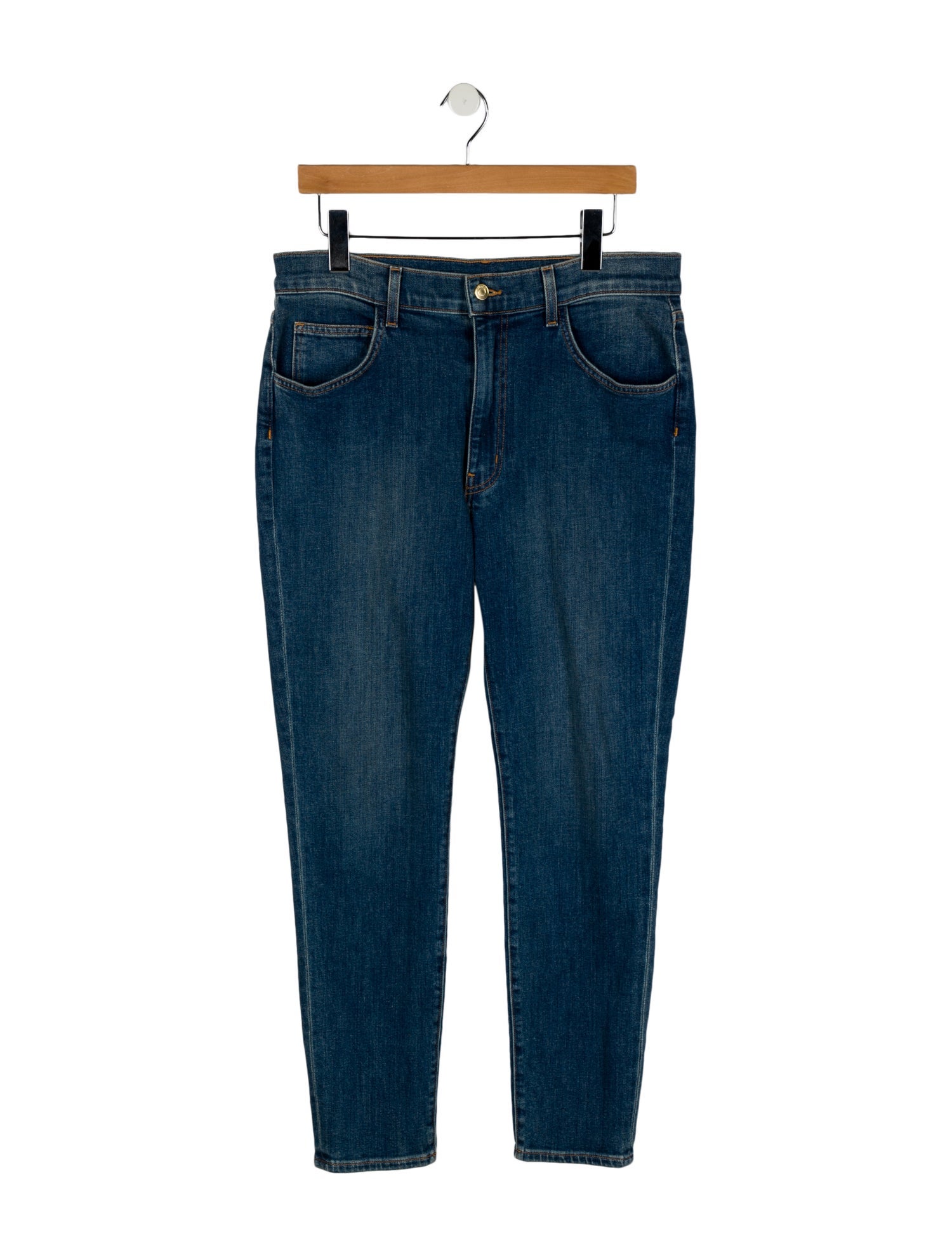 St. John High-Rise Skinny Leg Jeans w/ Tags - Blue, 11.75" Rise Jeans ...