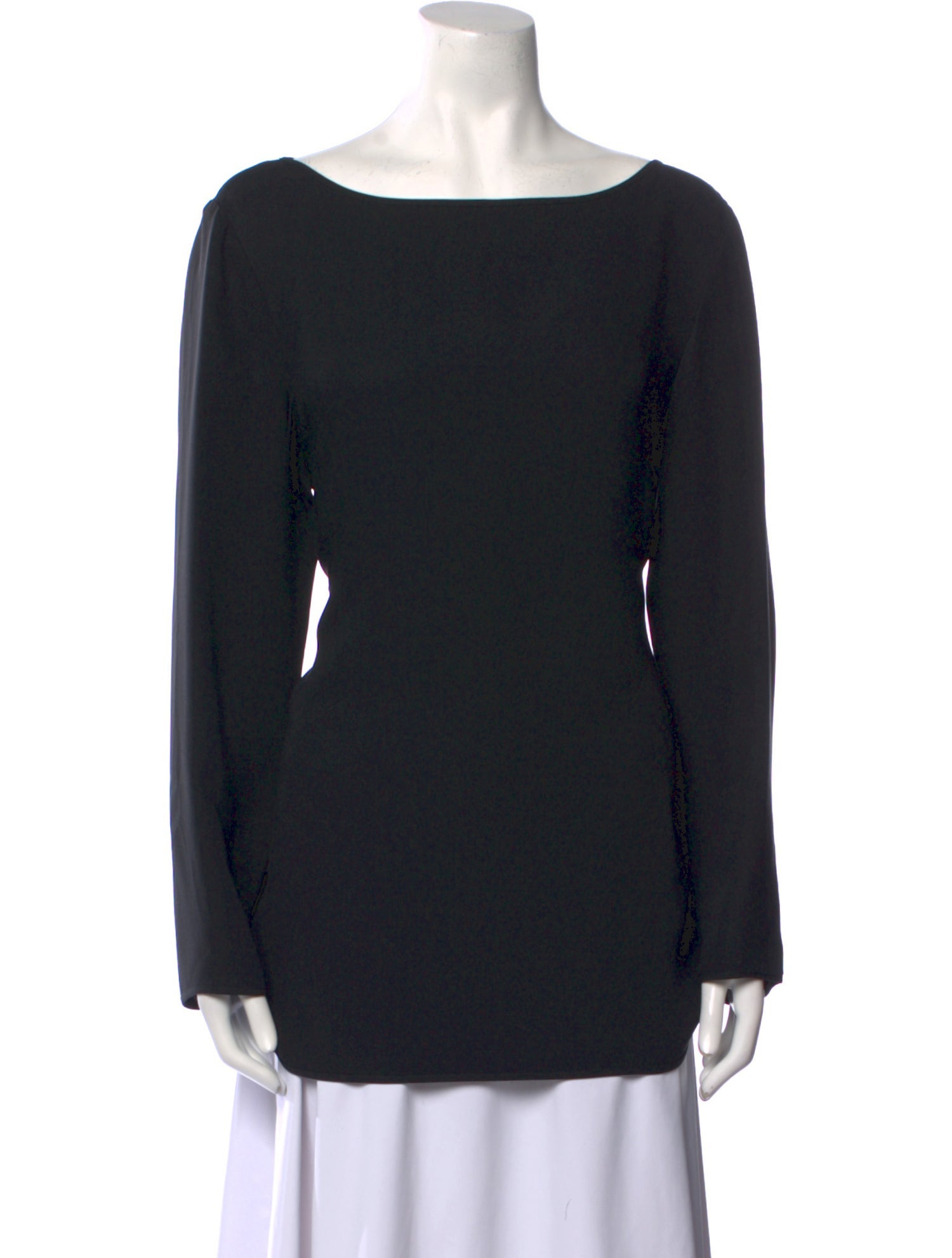 St. John Silk Bateau Neckline Tunic - Black Tops, Clothing - STJ295358 | The RealReal